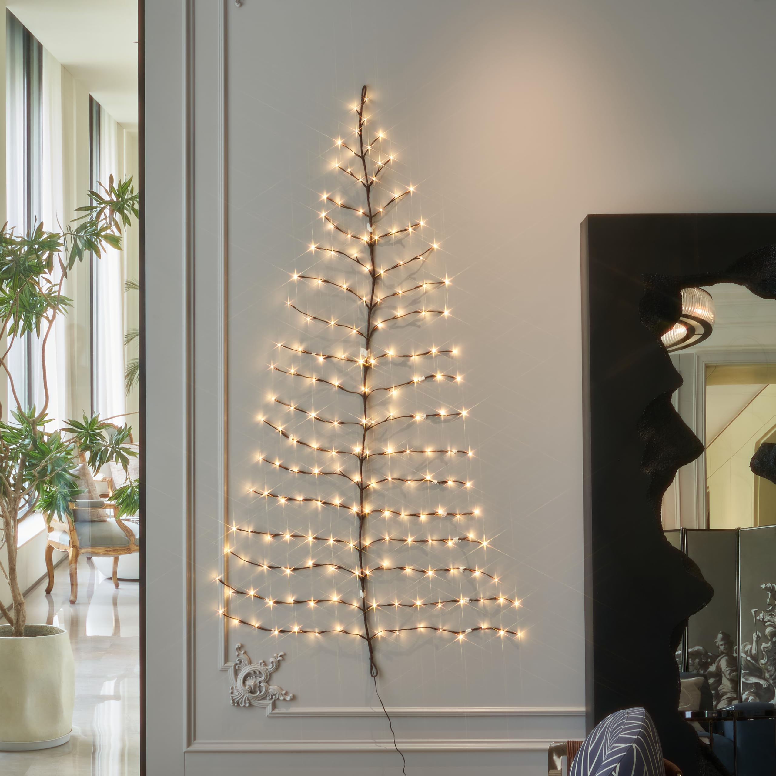 Amazon.com: Birchlitland LED Wall Tree 6FT 180L Warm White Fairy Lights ...