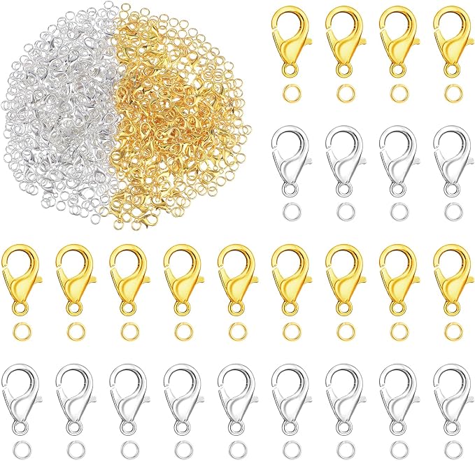 Amazon.com: 800 Pieces Lobster Claw Clasps & Open Jump Rings Set, 2 ...