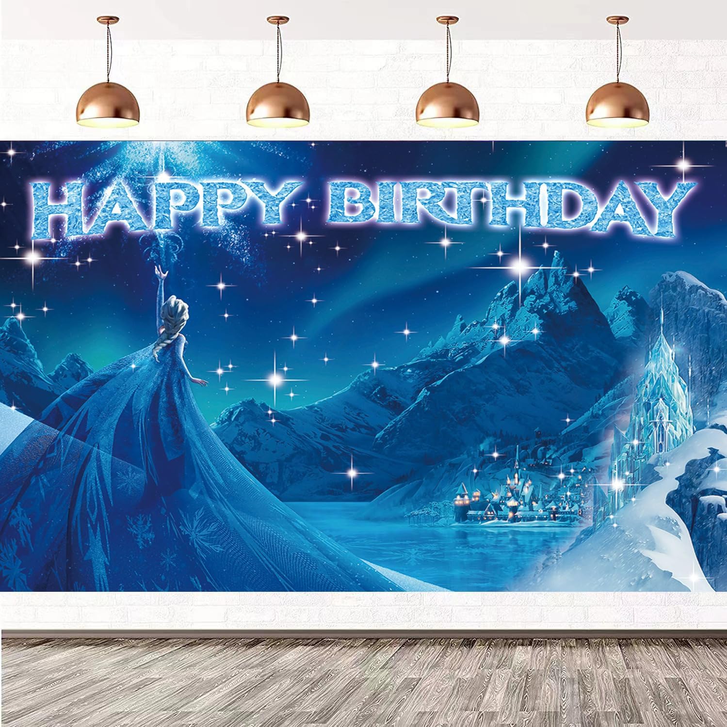 Amazon.com: 3x5 FT Frozen Backdrop for Birthday Party, Ice Castle Photo ...