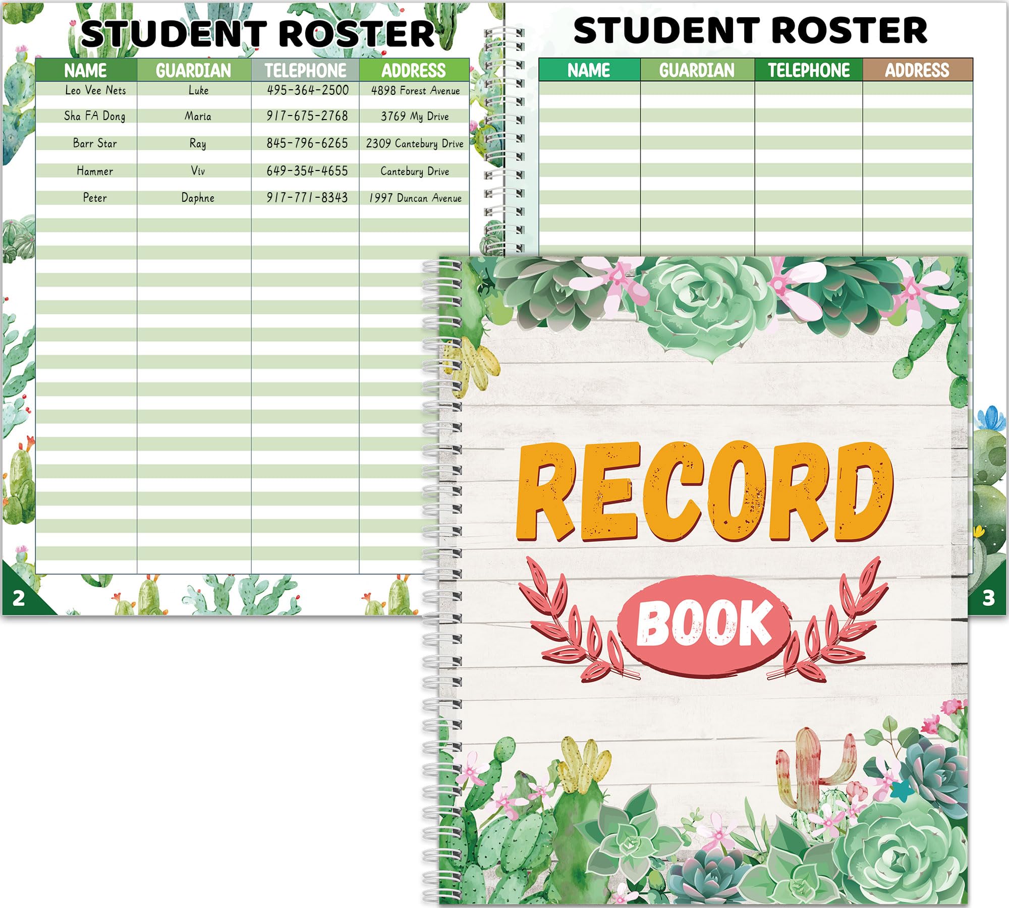 Amazon.com : Cactus Record Book Green Cactus Teacher Record Book Green ...