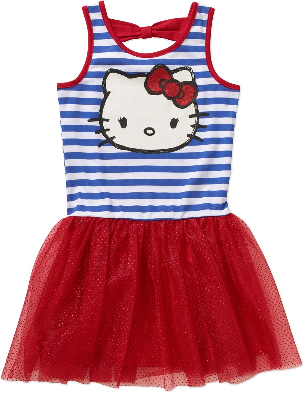 Amazon.com: Hello Kitty Girls Americana Striped Bow Back Tutu Dress ...