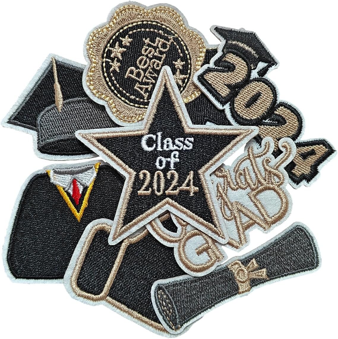 Amazon.com: 8 Pcsof 2024 Graduation Season Embroidery Iron-on Patches ...
