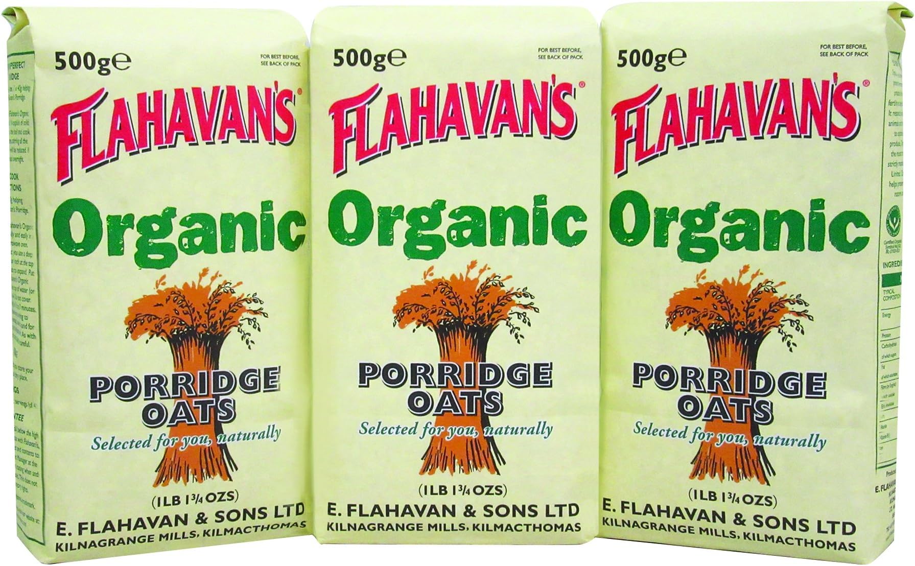 Amazon.com: Flahavan's Organic Porridge Oats - 1kg : Grocery & Gourmet Food