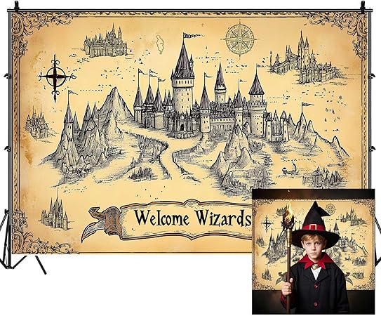 Amazon.com : Wizard Party Backdrops for Photoshoot, Magical Wizard ...