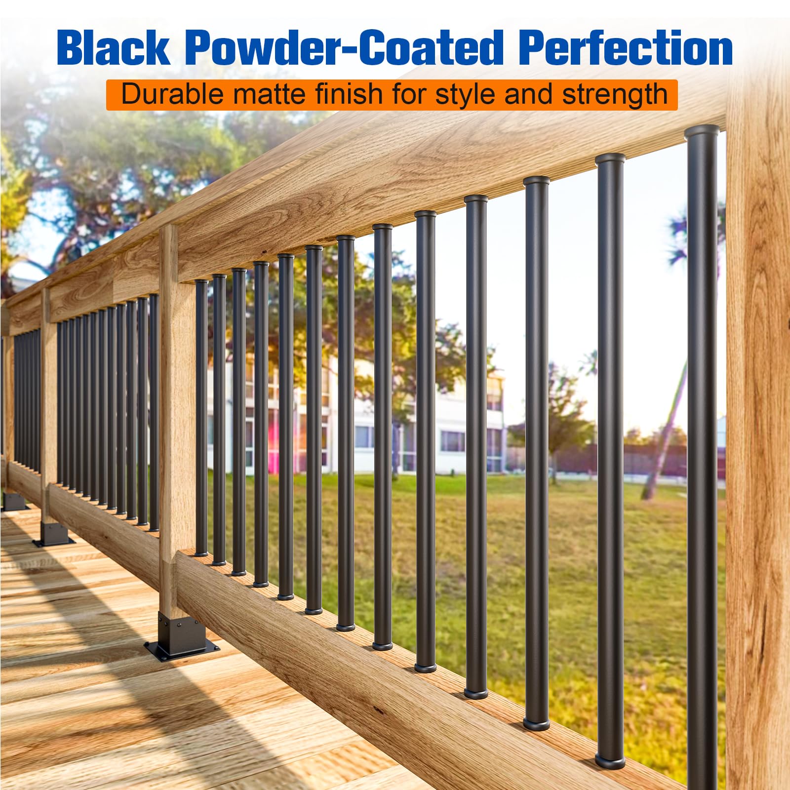 Snapklik.com : Antsky 29" Round Aluminum Balusters For Deck Railing ...