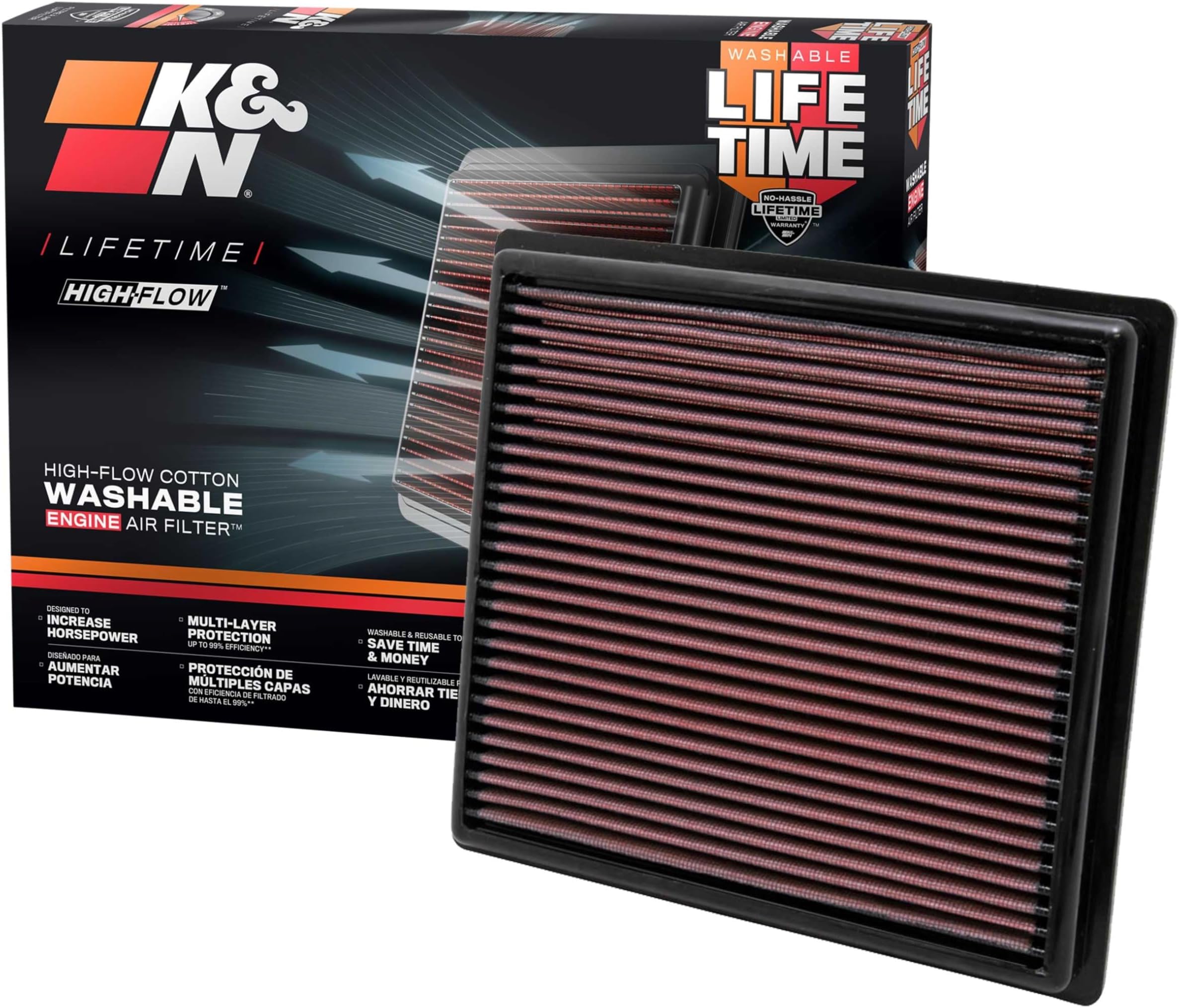 K&N Engine Air Filter: High Performance, Washable, Replacement Filter ...