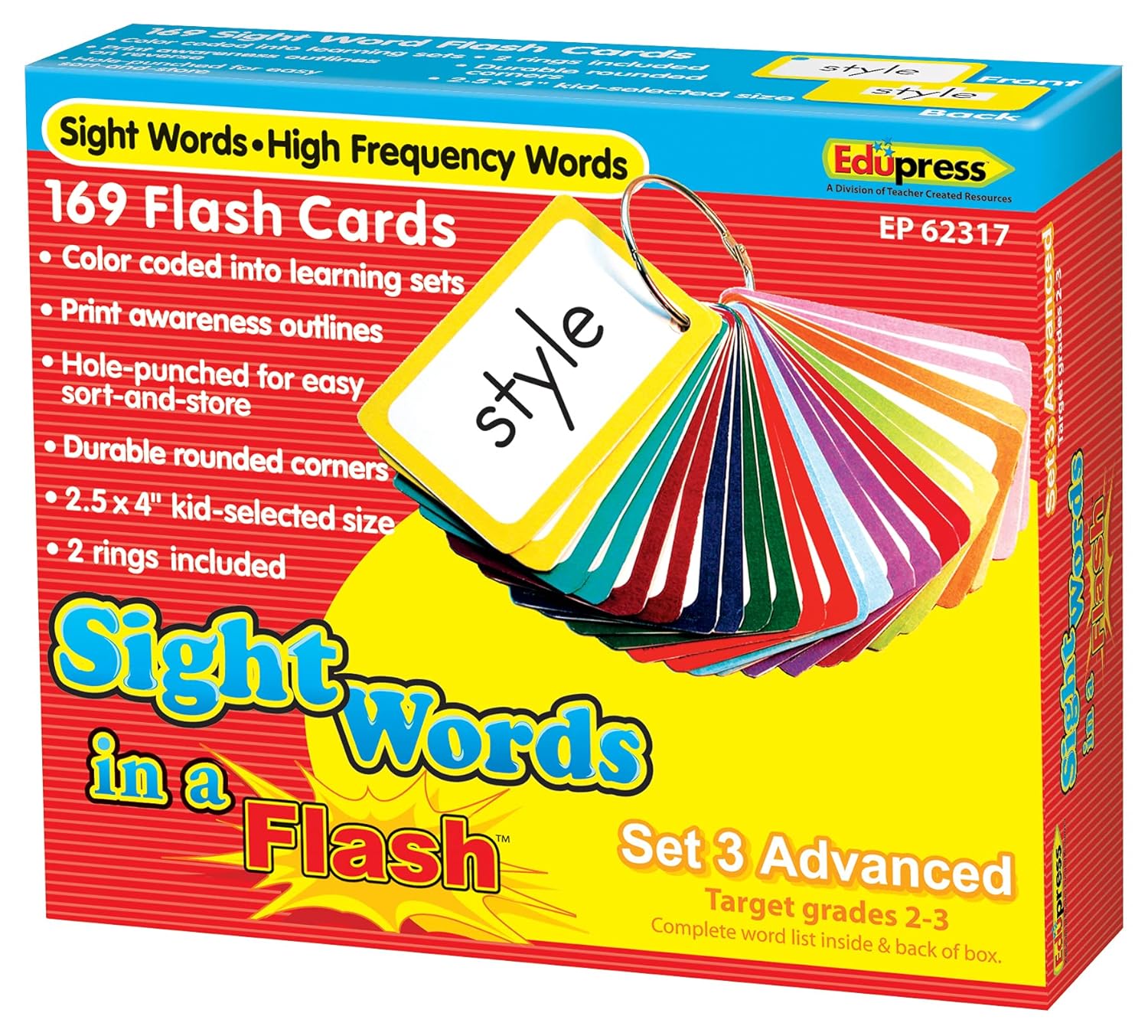 Amazon.com: Edupress Sight Words in a Flash Card Set Grades 2-3 ...