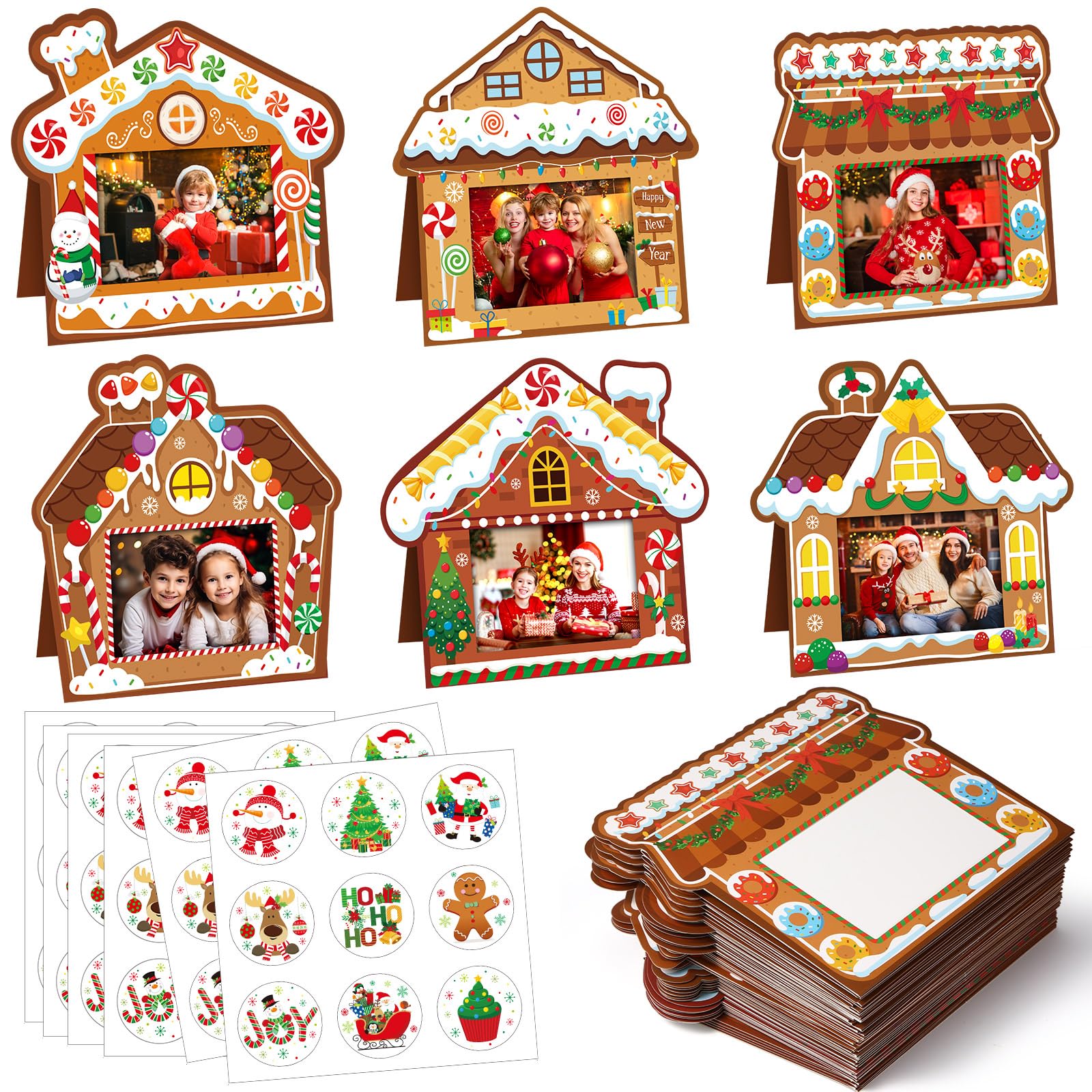 Amazon.com : Mooliwe 48 Sets Christmas Photo Cards with Envelopes ...