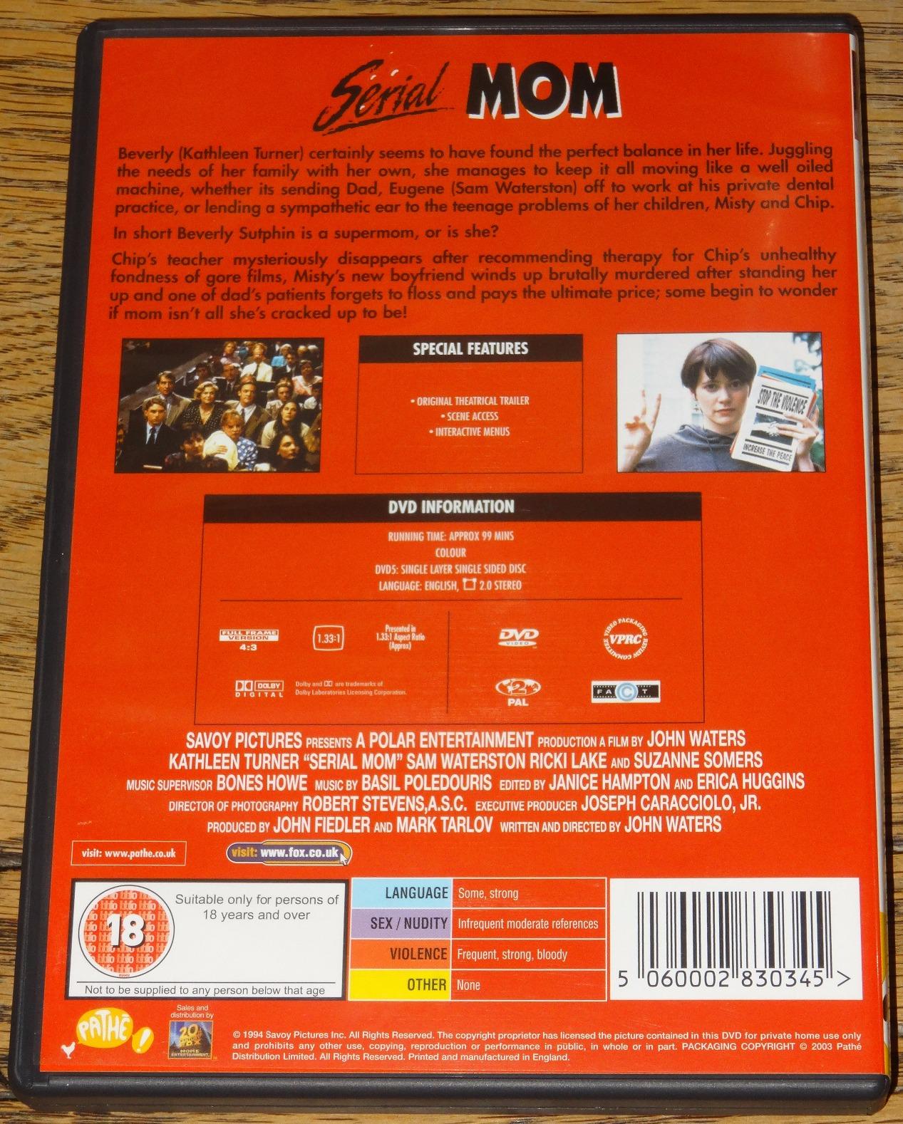 Serial Mom [VHS] [1994] : Kathleen Turner, Sam Waterston, Ricki Lake ...