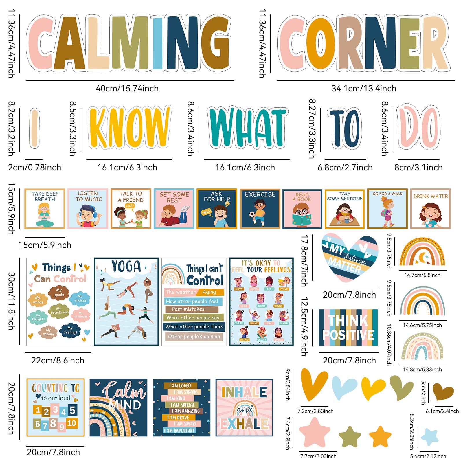 Snapklik.com : Blue Boho Calming Corner Classroom Bulletin Board Set ...