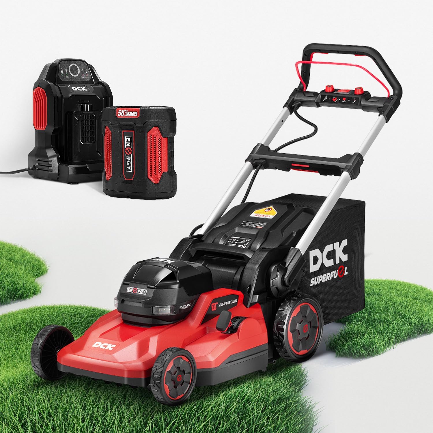 Amazon.com : DCK 58V SUPERFUEL 21" Cordless Lawn Mower - Self-Propelled ...