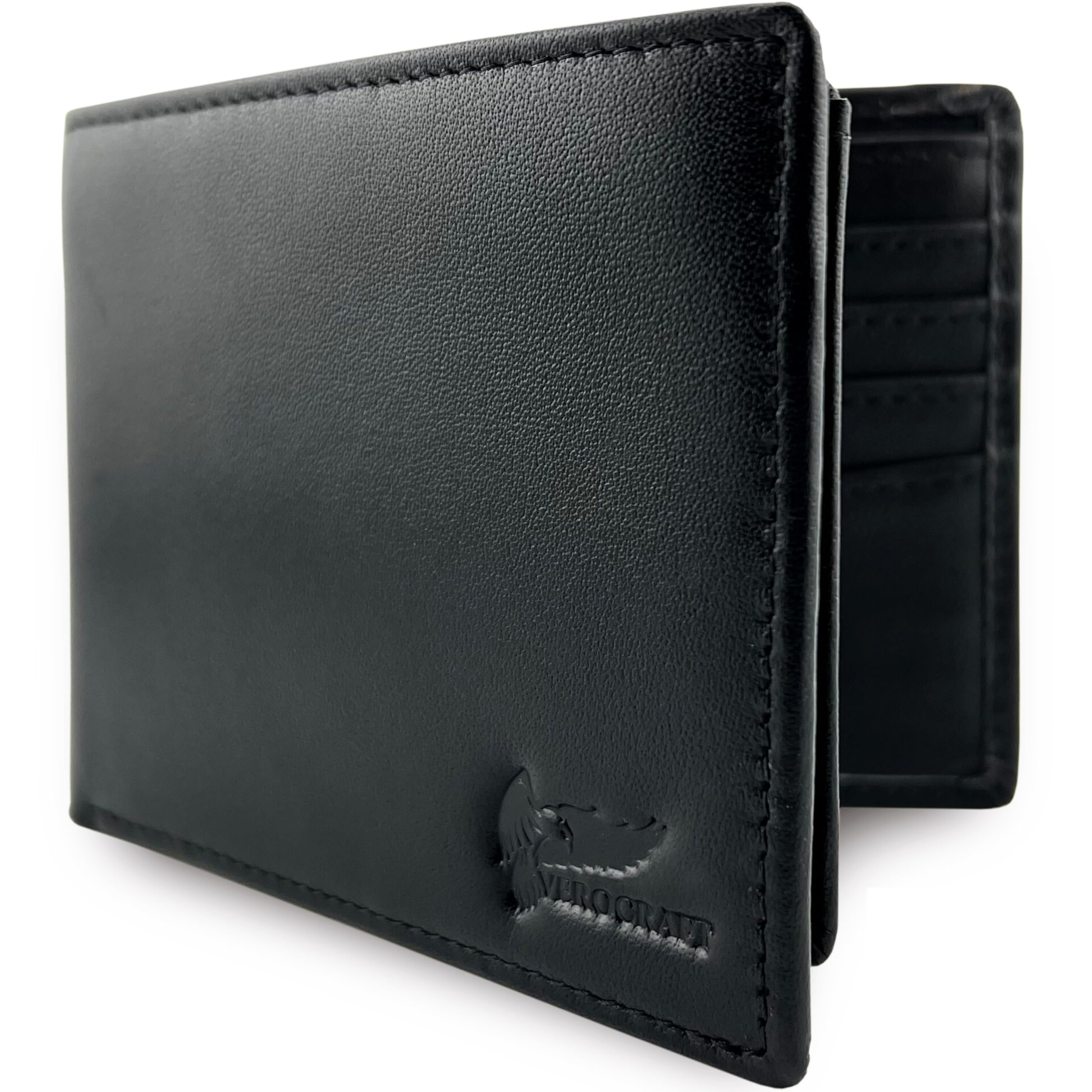 Amazon.com: Full Grain Leather Wallet for Men - Mens Bifold Wallet RFID ...