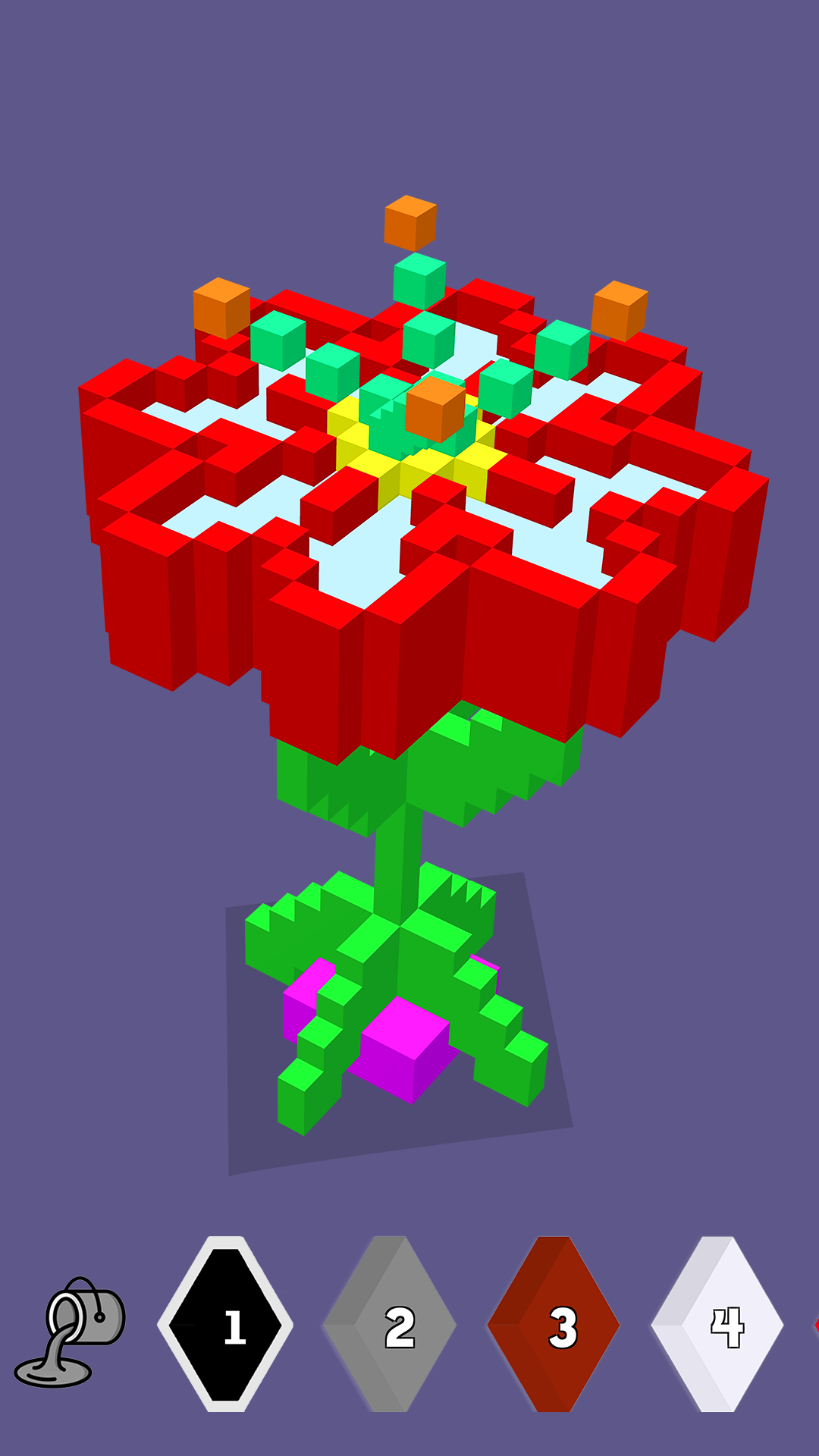 Flower Voxel - 3D Color by Number, Pixel Art 3D Coloring Book - App on ...