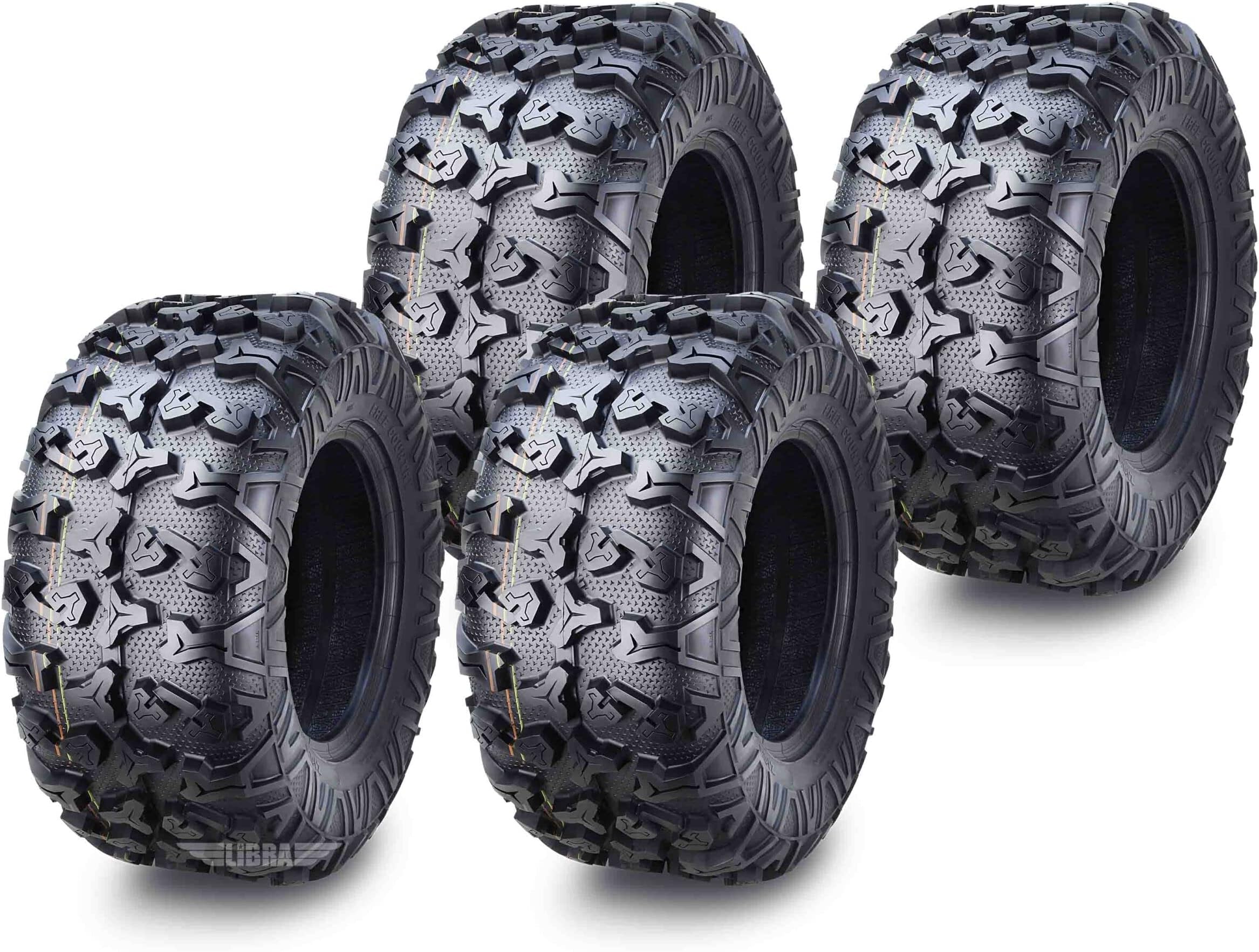 Amazon.com: WANDA 25x10-12 Complete Set Lit Mud ATV Tires fit 13-19 ...