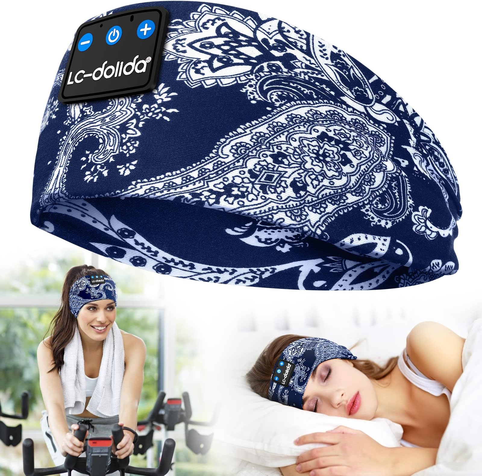 Amazon.com: LC-dolida Sleep Headphones Bluetooth Headband Sleeping ...