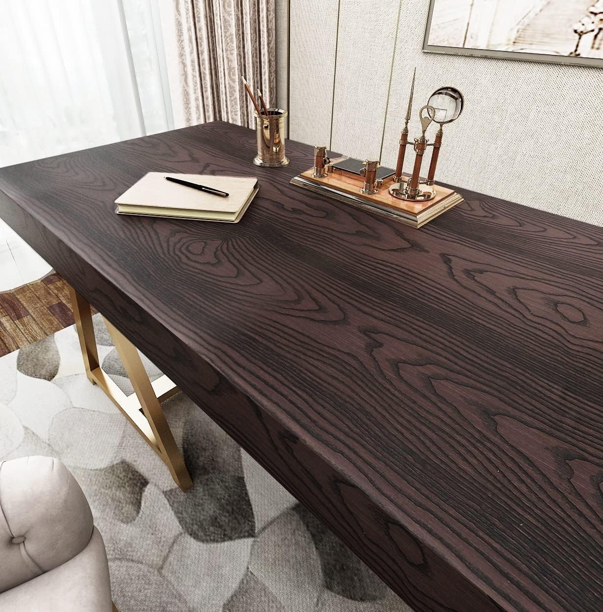 Livelynine 36 X197 Inch Black Brown Peel and Stick Countertops Wood ...