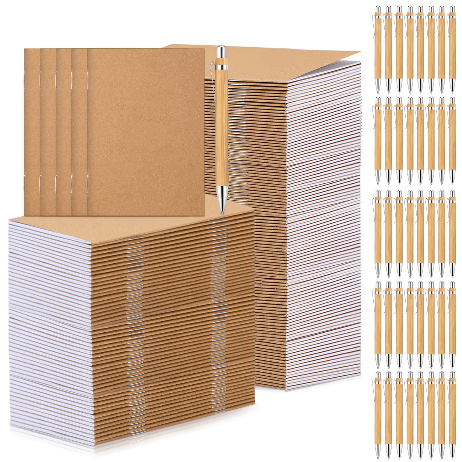 Amazon.com : Kisston 100 Sets Pocket Notebook with Pens Bulk Small Memo ...
