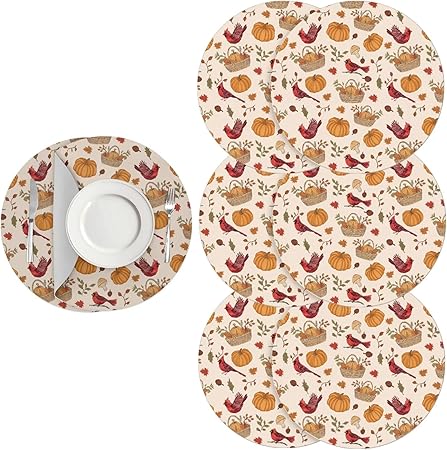 Generic Parrot Pumpkin Placemats Set of 6 Kitchen Table Place Mats Heat ...