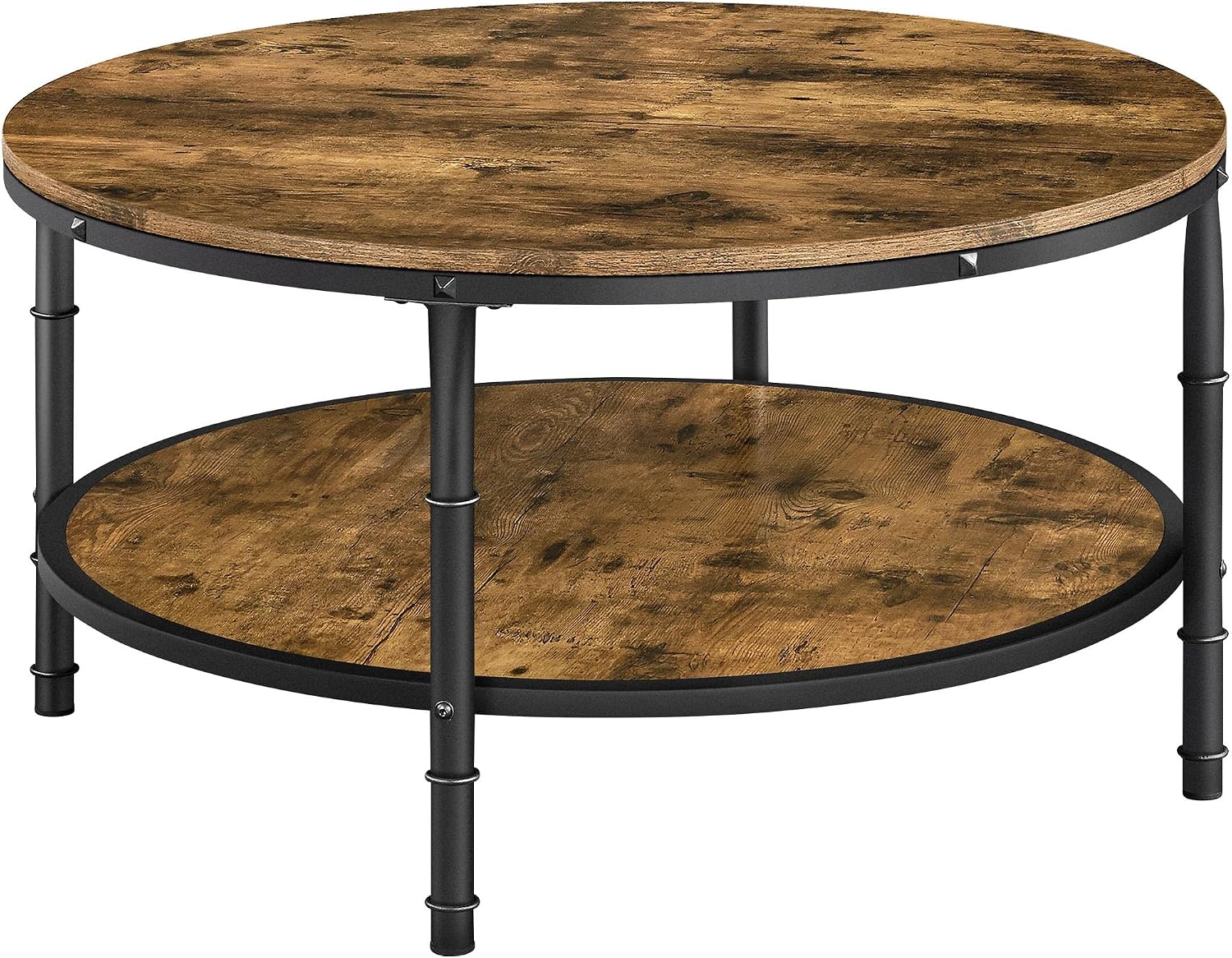 Amazon.com: Yaheetech Industrail Round Coffee Table, Vintage Cockail ...