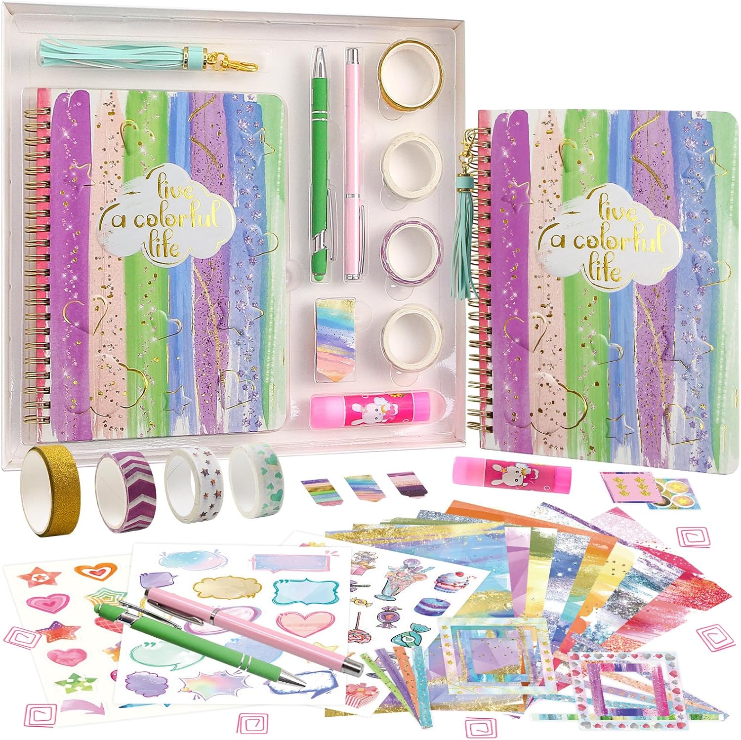 Amazon.com: Fancy Land Scrapbook Kit for Girls DIY Journaling Set for ...