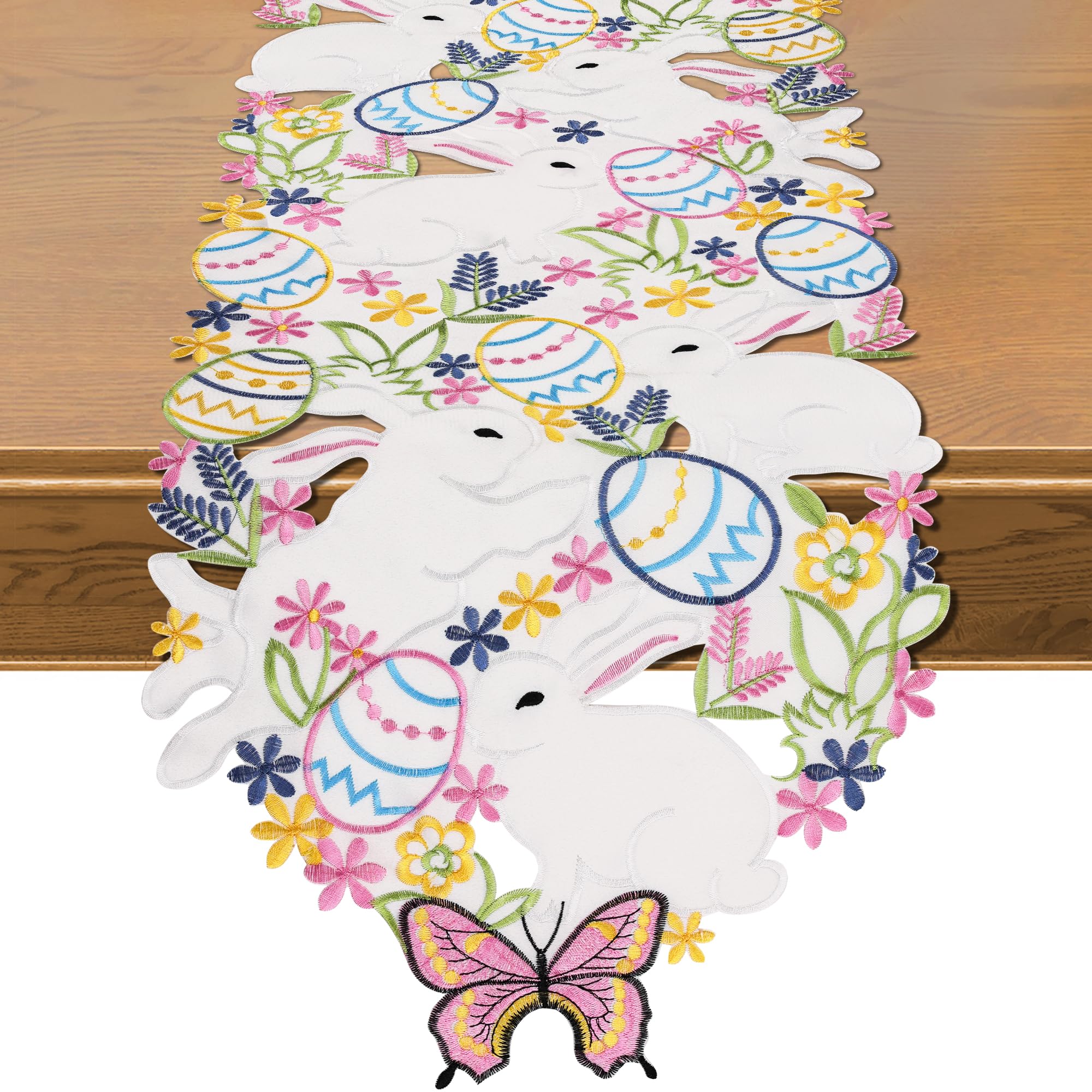 Amazon.com: Embroidered Easter Table Runner, Easter Decorations for ...