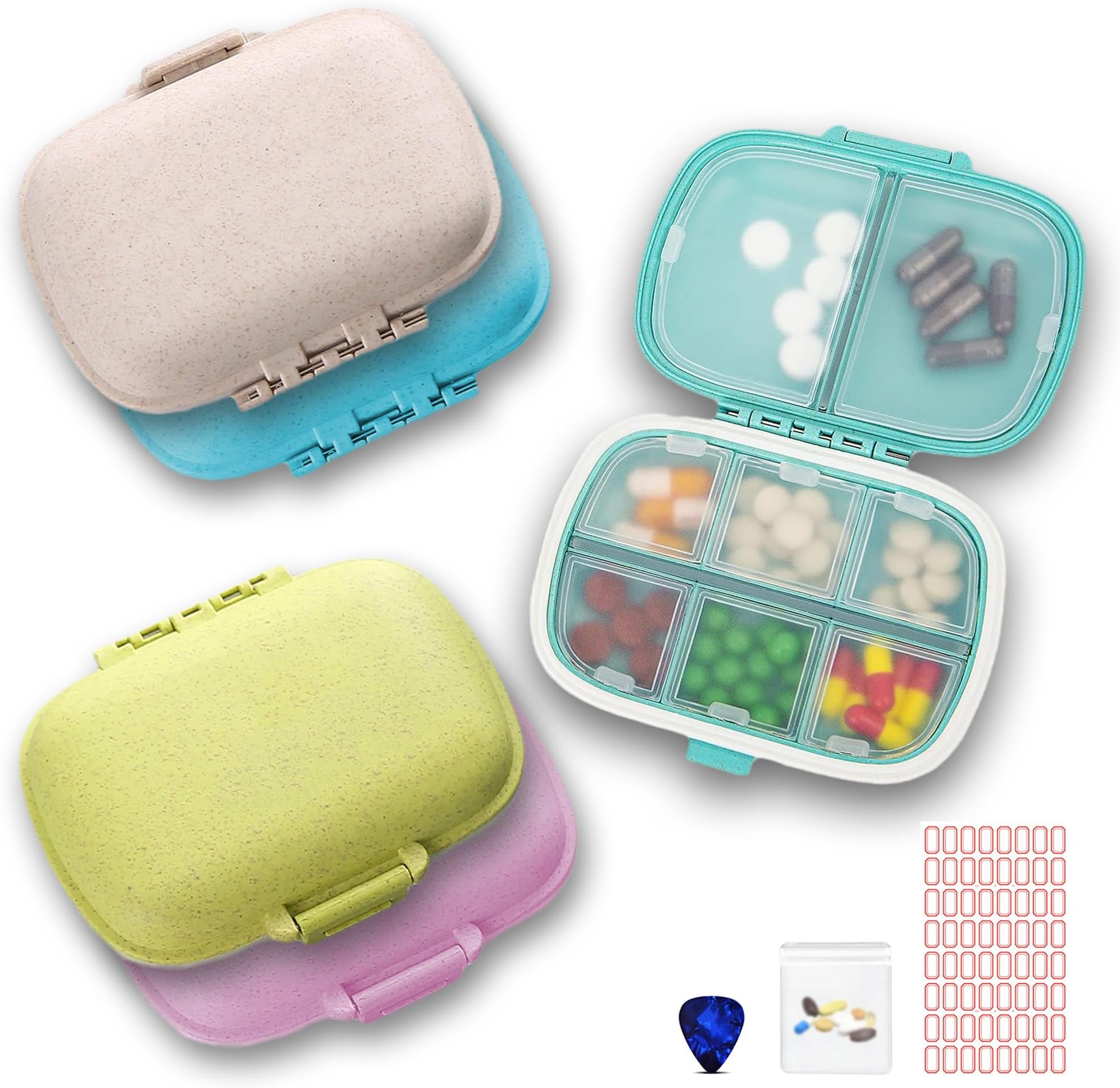 Amazon.com: Mumufy 32 Pcs Travel Pill Organizer 10 Compartments Pocket ...