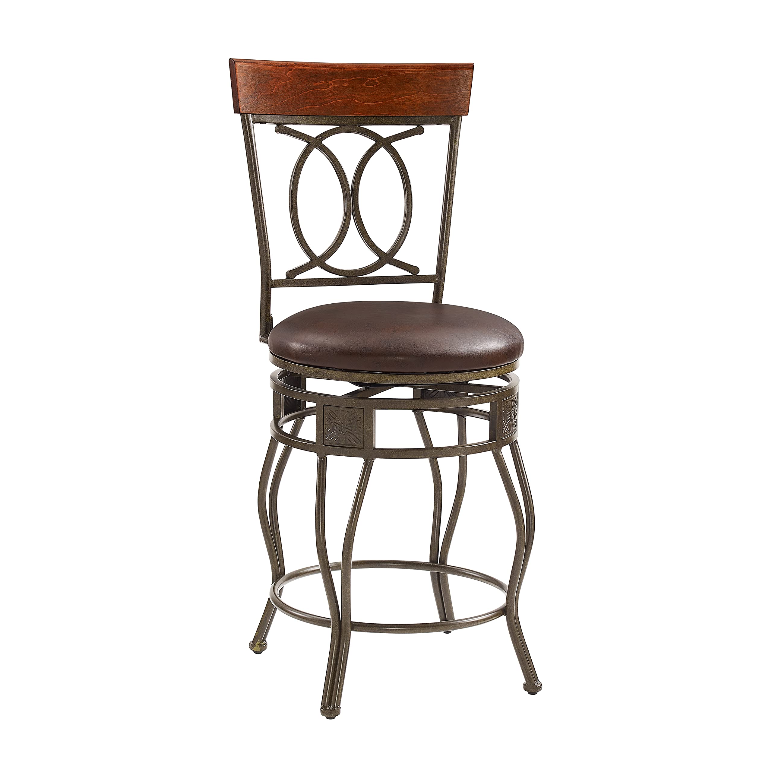 24" OX Back Metal Swivel Counter Stool