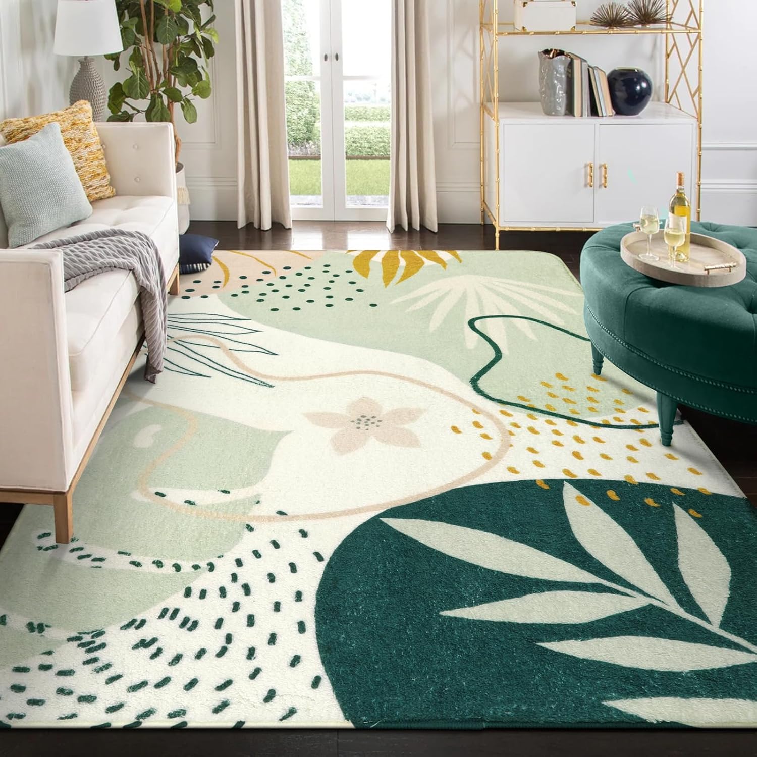 Amazon.com: Lahome Green Washable Rugs 9x12 Living Room Rug, Non-Slip ...