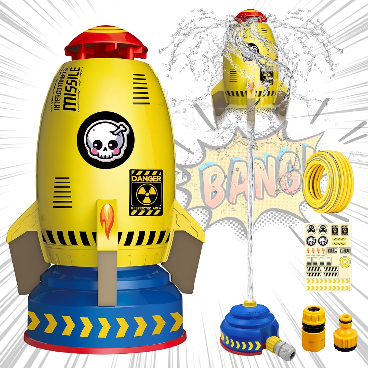 Amazon.com: Outdoor Water Sprinkler Toys for Kids, Summer Water Rocket ...