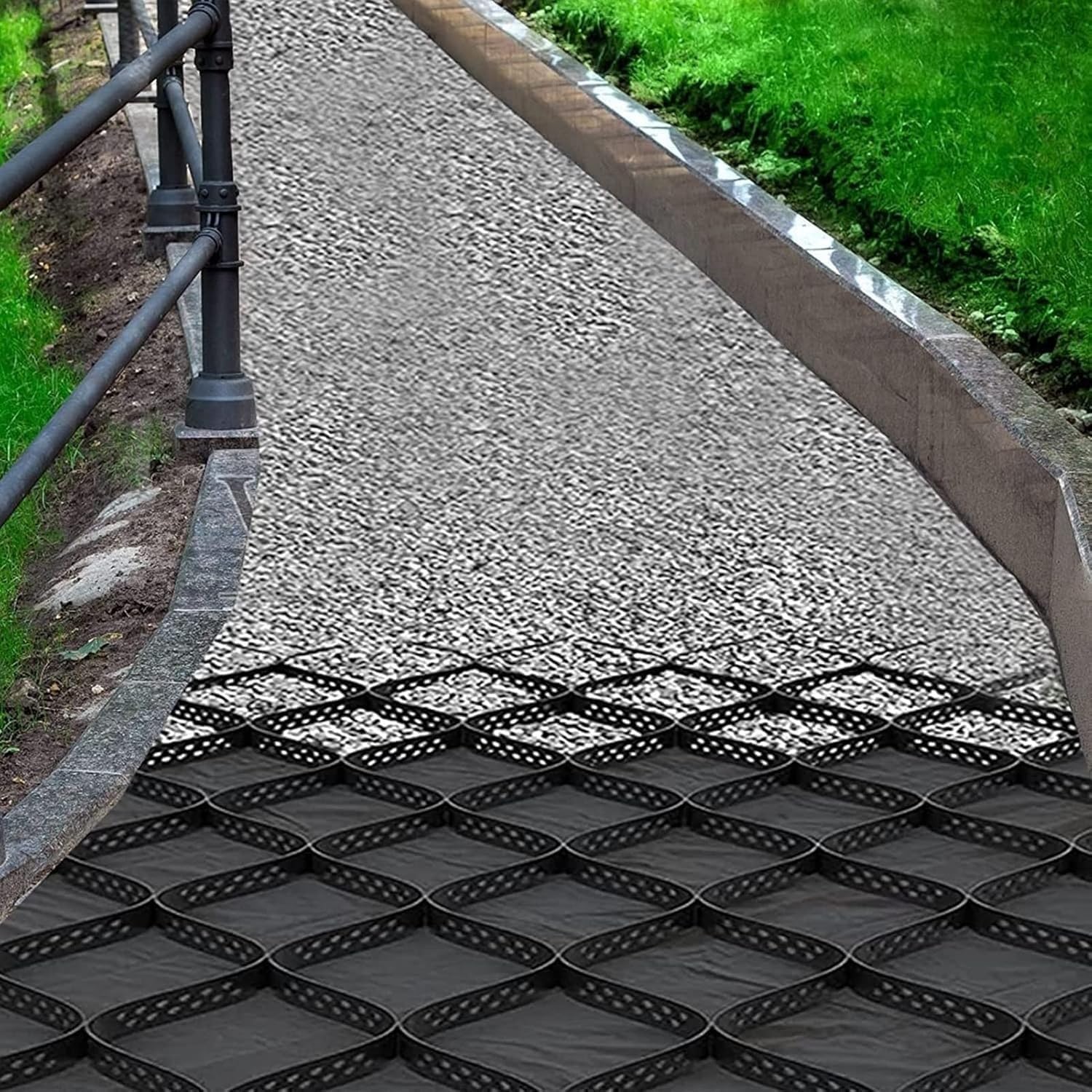 Amazon.com: RTOWERM 2" Thick Gravel Ground Grid Geo Grid Driveway ...
