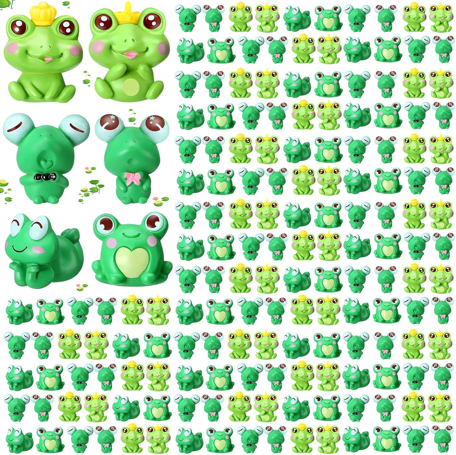 Amazon.com: Halloscume 120 Pcs Mini Frogs Cute Frog Miniature Figurines ...