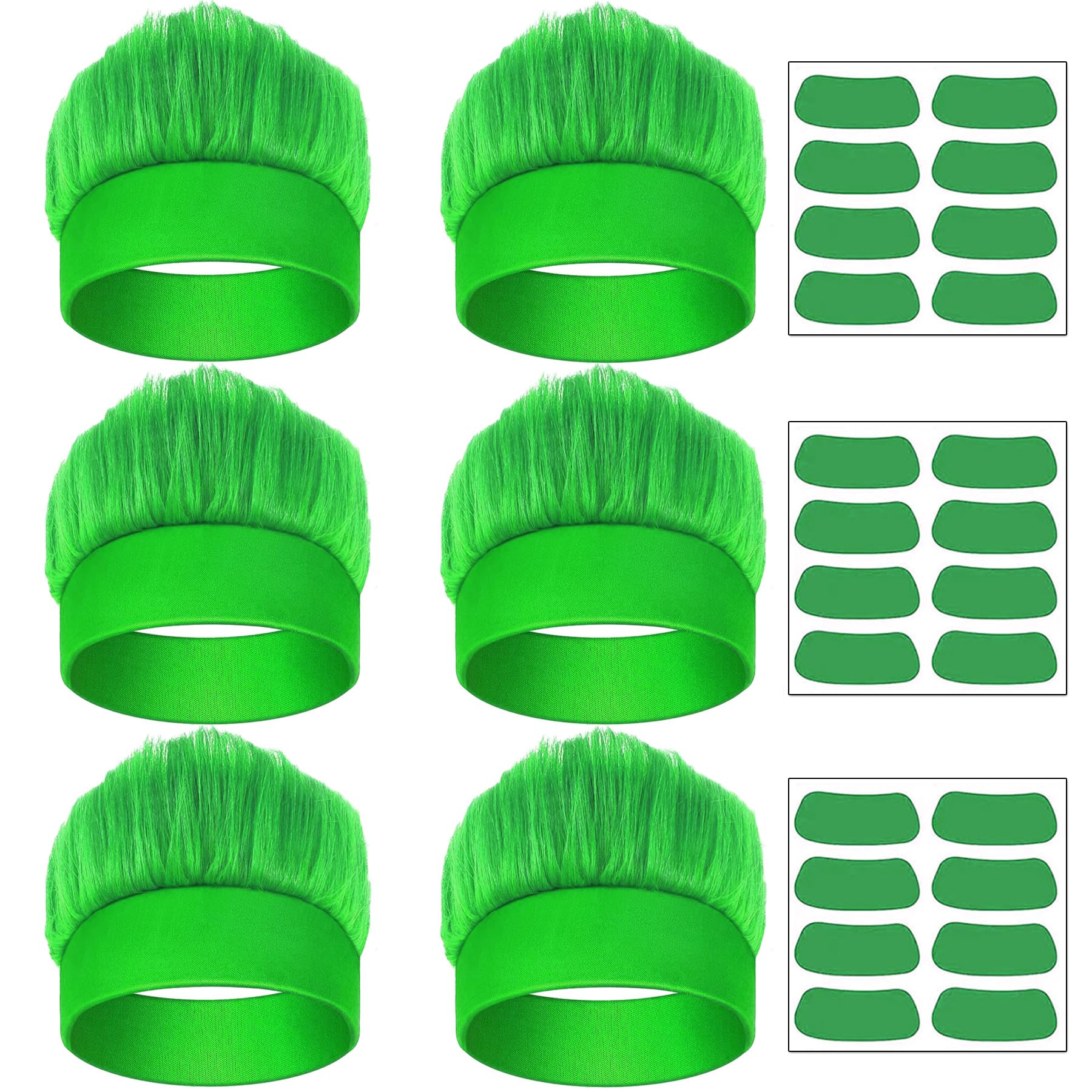 Amazon.com: 6Pcs Hairy Headbands Trolls Flowy Crazy Hair & Stickers ...