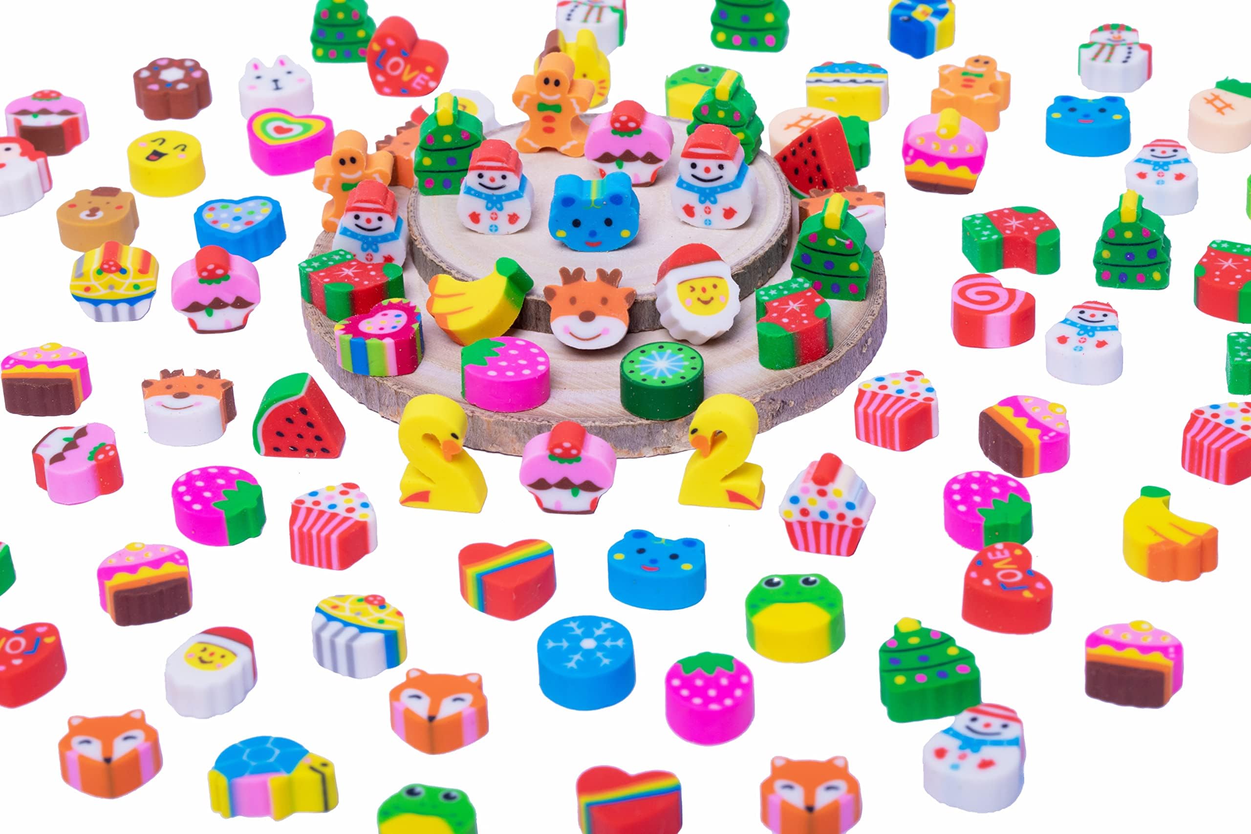 Amazon.com : ANGOLIO 60Pcs Christian Mini Cartoon Bulk Erasers Merry ...