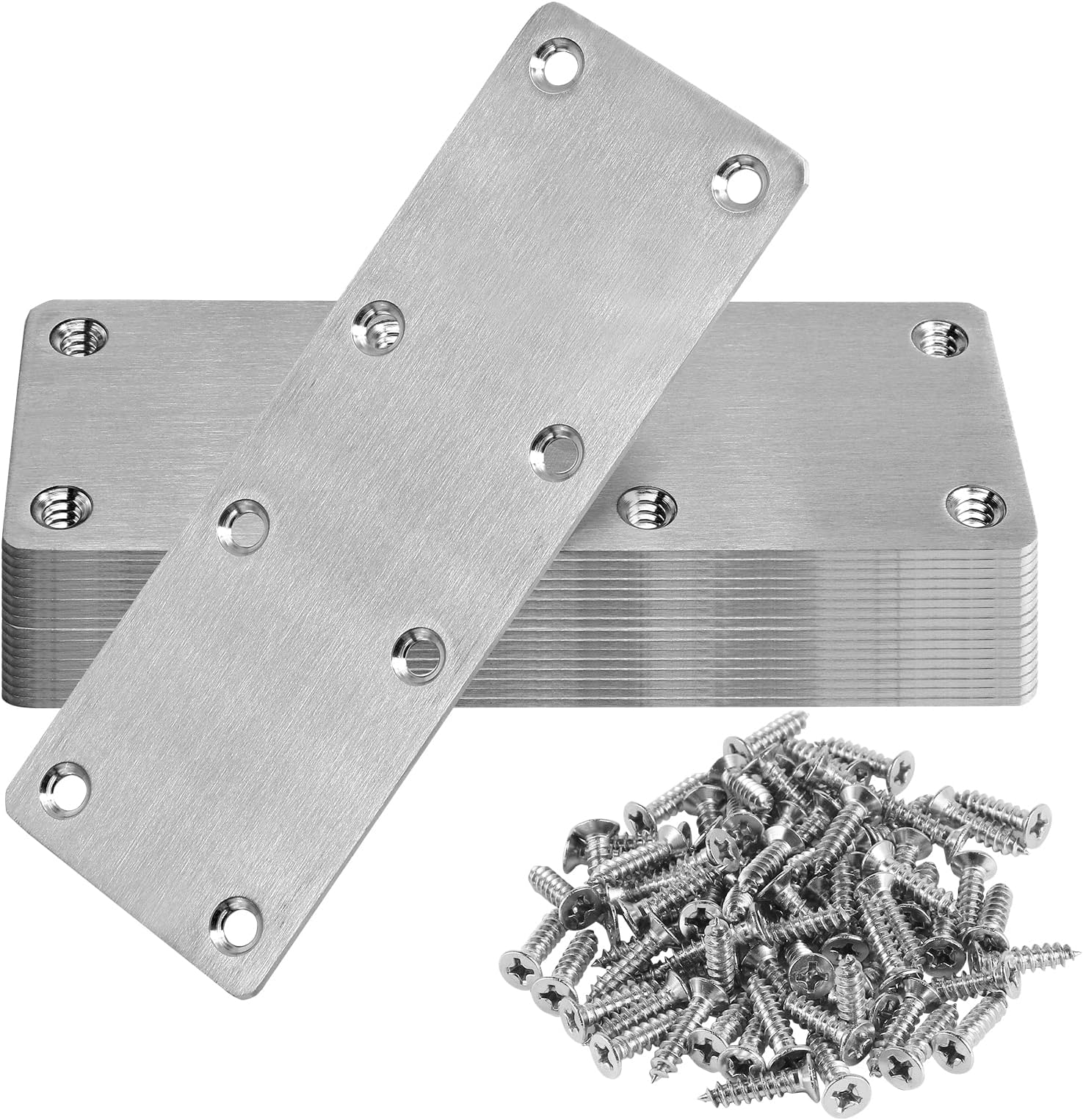 Amazon.com: Masendelk 5.5 x 2 Inch Flat Straight Brace Bracket, Silver ...