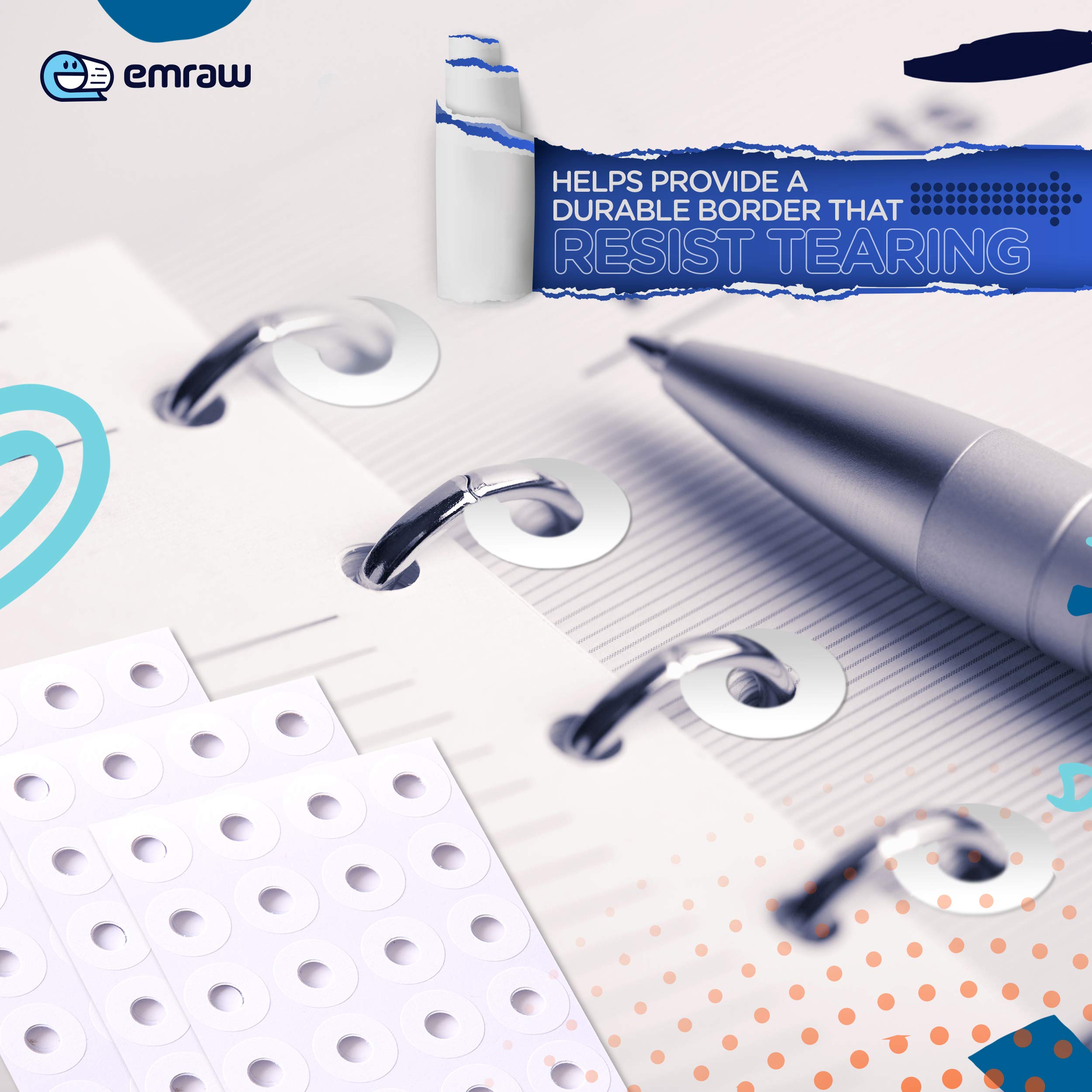 Snapklik.com : Emraw White Round Hole Reinforcement Stickers ...