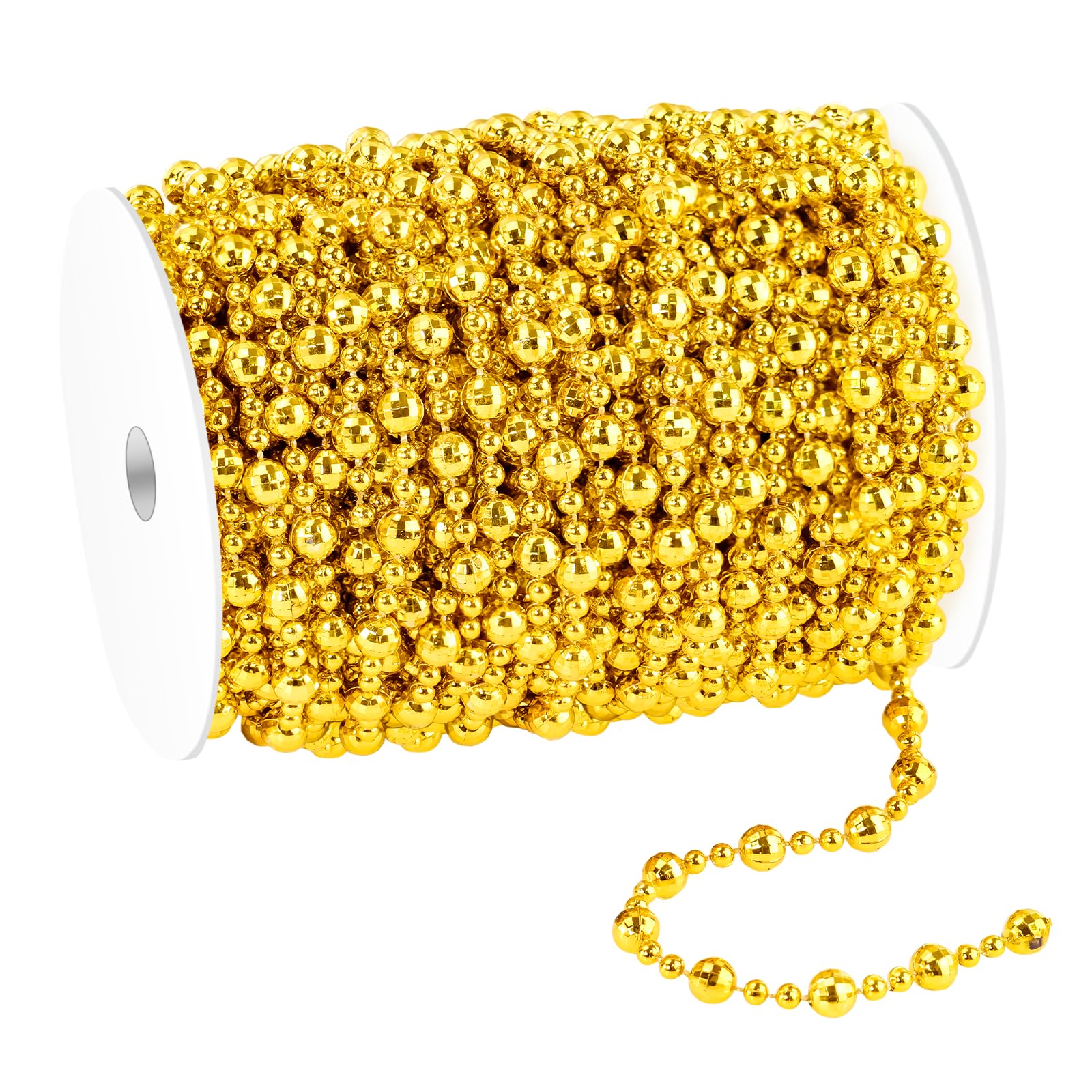 Amazon.com: 98 Feet Christmas Tree Beads Garland, Artificial Gold ...