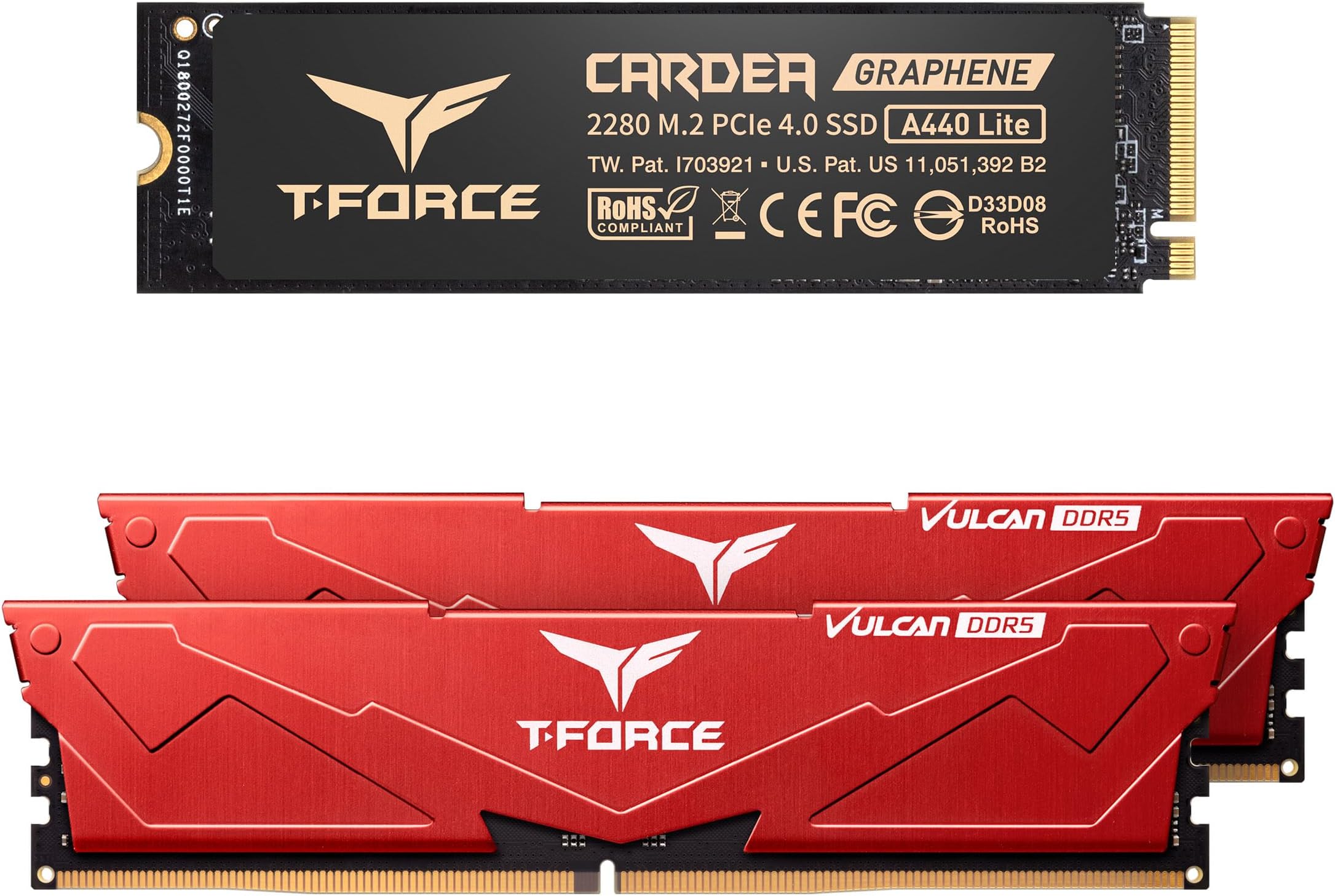 TEAMGROUP T-Force Vulcan DDR5 Red 32GB Kit (2x16GB) 6000MHz (PC5-48000 ...