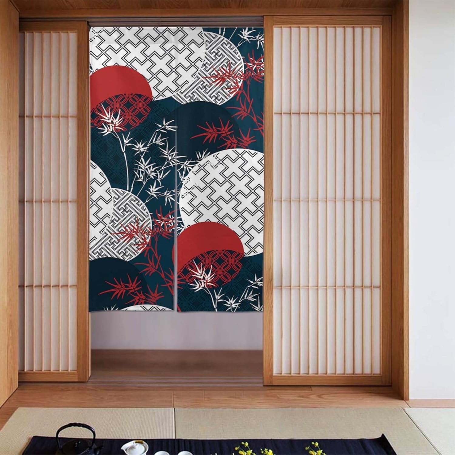 Amazon.com: JCETUNO Japanese Doorway Noren Drape Split Curtain Cotton ...