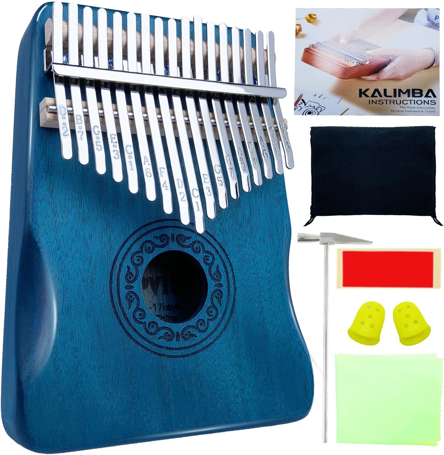 Amazon.com: Nino Percussion Kids' Kalimba with Five Chrome Plated Steel ...