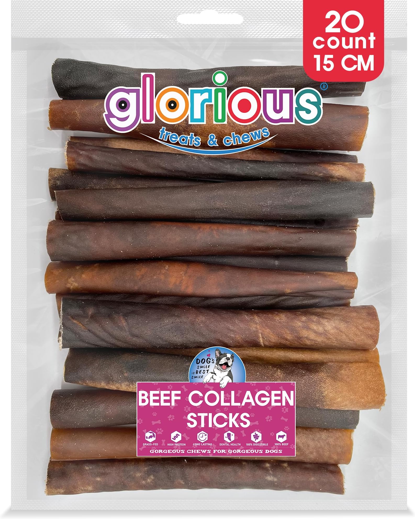 Glorious Treats and Chews High-Protein Natural Beef Collagen Dog Chews ...