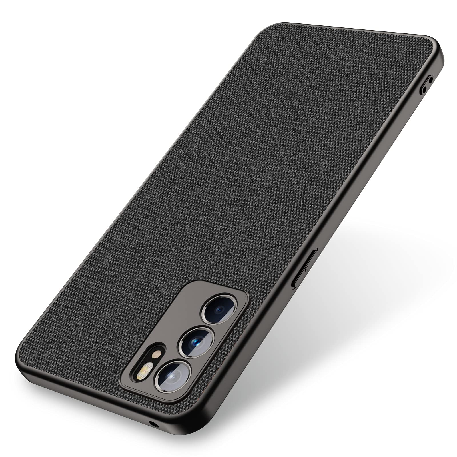 KAPA PC+Cloth Soft Full Fabric Protective Back Case Cover for Oppo Reno ...