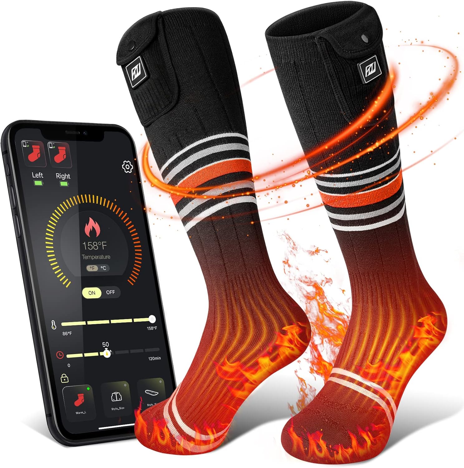 Amazon.com: Heated Socks for Men Women Rechargeable Washable Electric ...