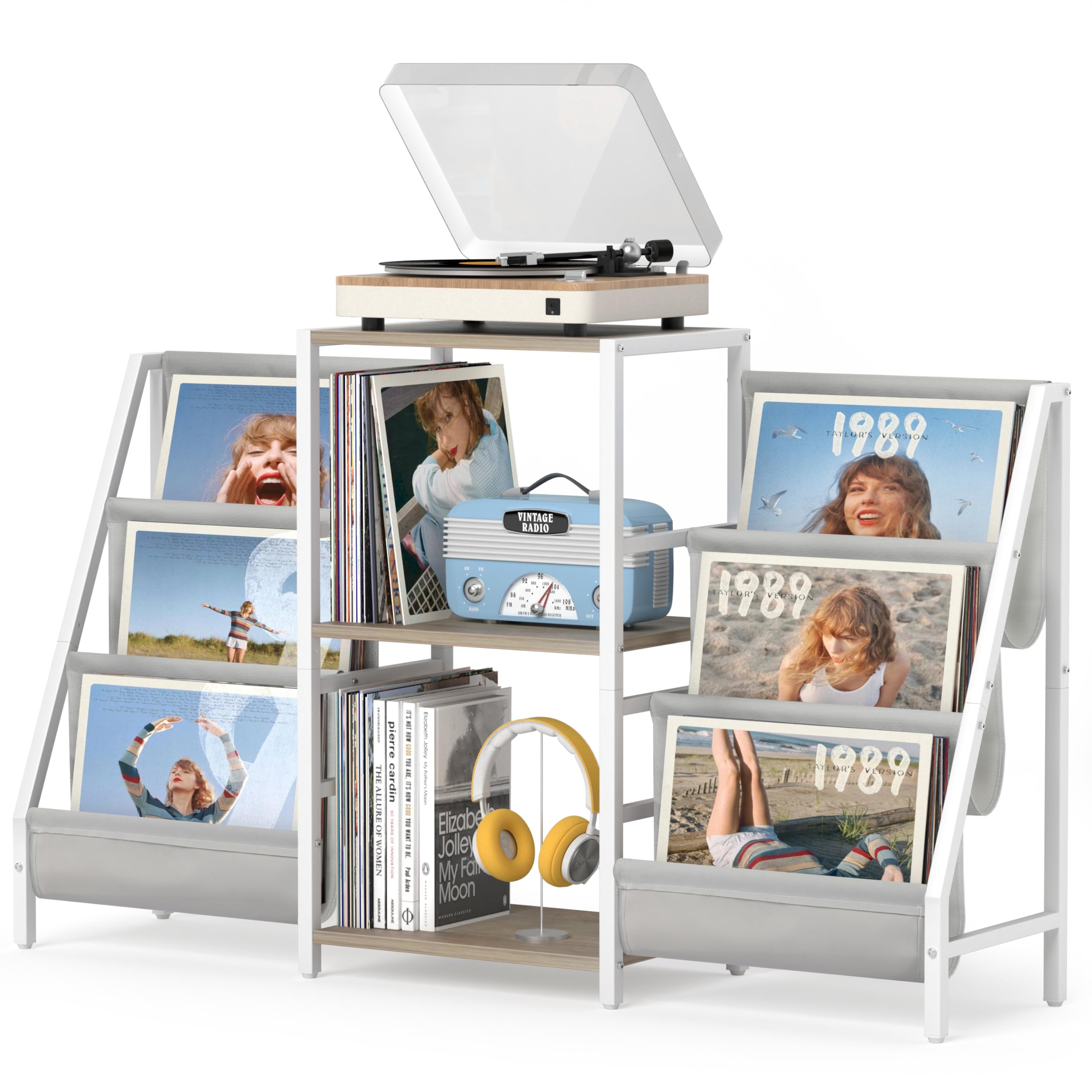 Amazon.com: Record Player Stand with Vinyl Storage, Record Player Table ...