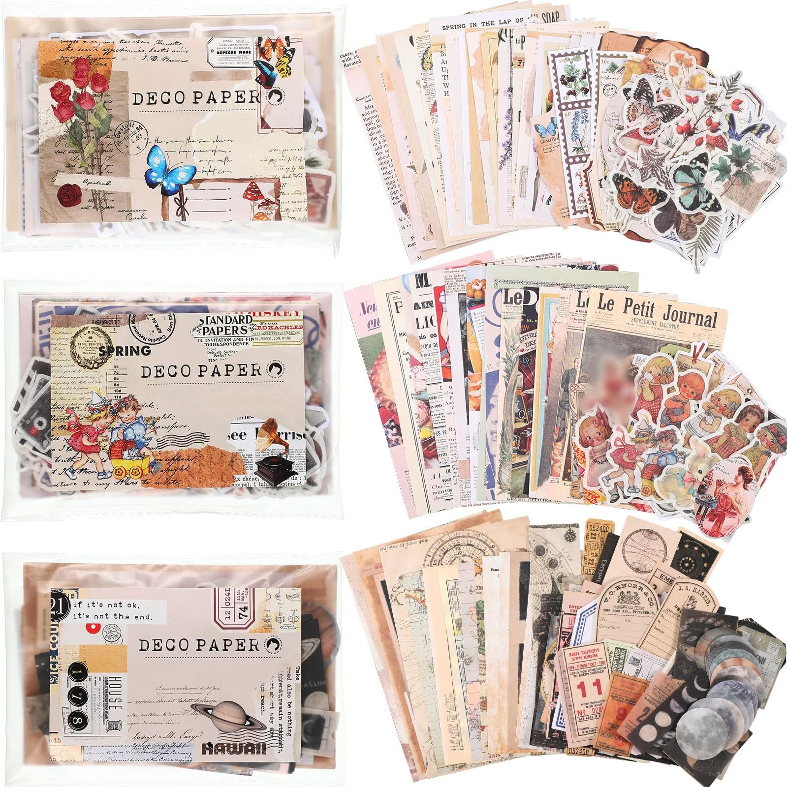 Amazon.com: Jokvaex Scrapbook Vintage Stickers, Washi Stickers 500 Pcs ...