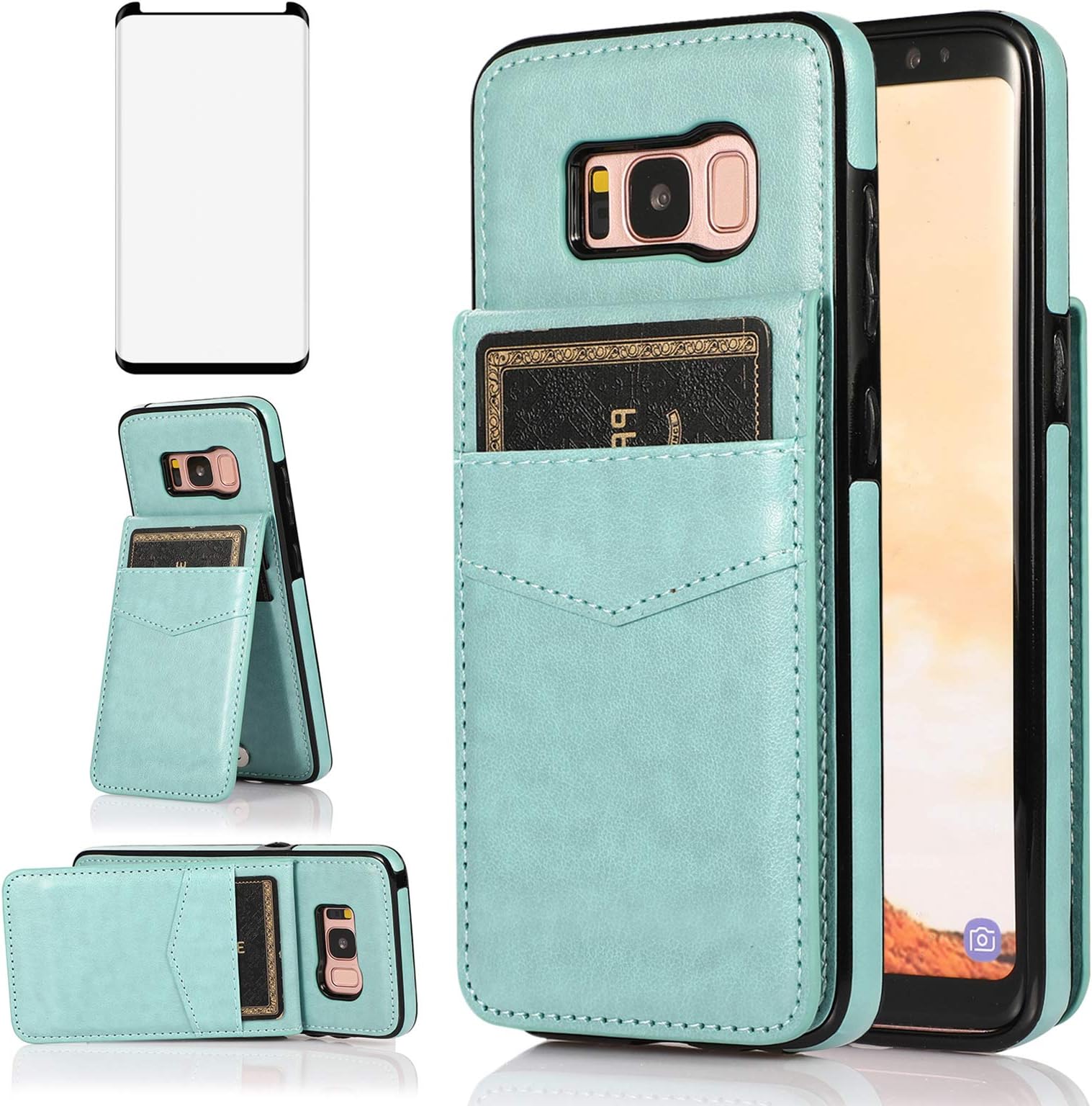 Amazon.com: Phone Case for Samsung Galaxy S8 with Tempered Glass Screen ...