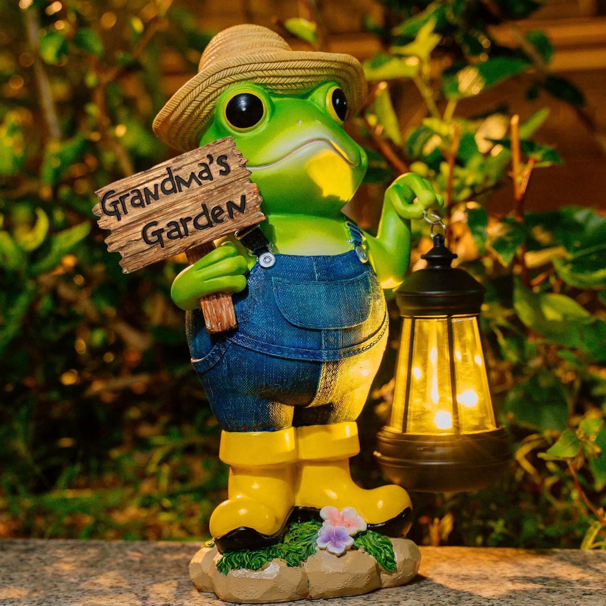 Solar Garden Frog Decorations | Outdoor Yard Decor - Lawn Ornaments ...
