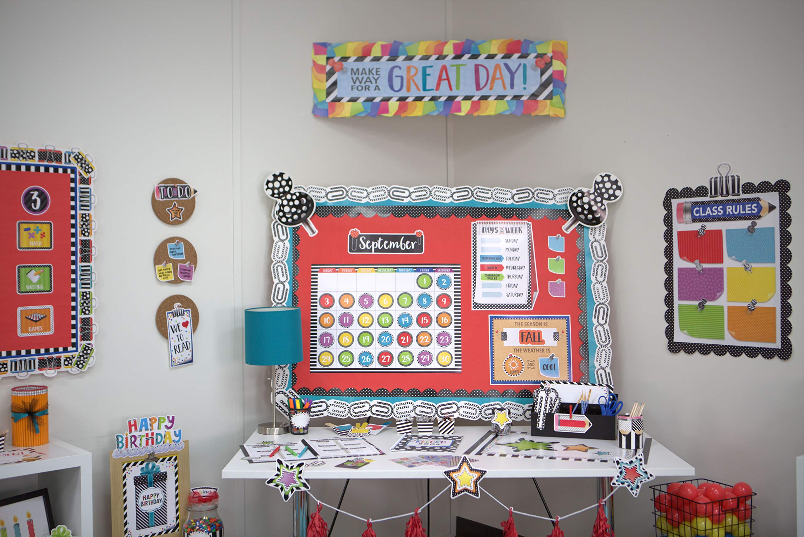 Back To School Bulletin Board Industrial Chic Flip Calendar Set - 96 ...