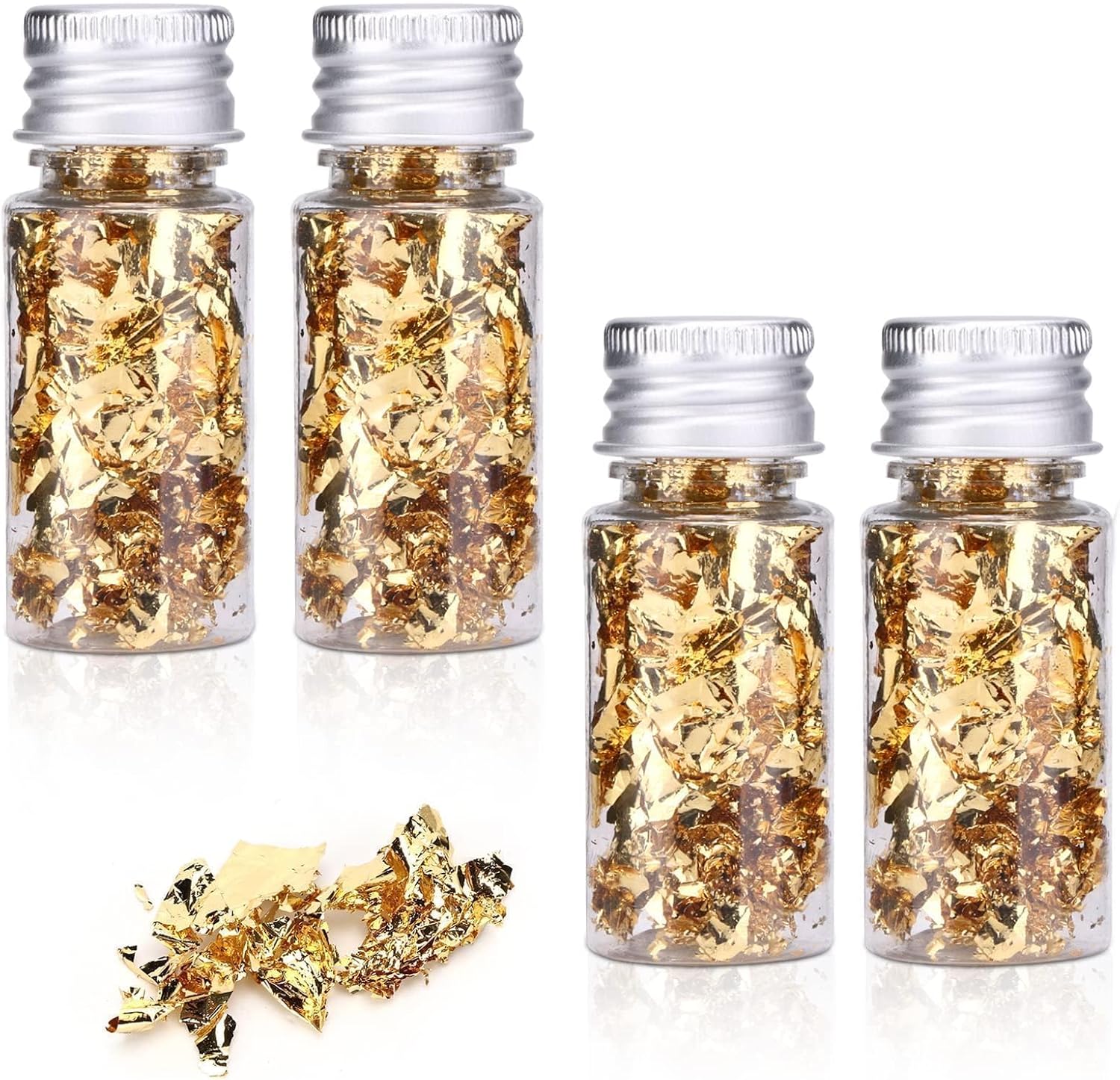 Amazon.com: 4 Bottles 5 Grams Gold Flakes, Gold Leaf Gold Foil Flakes for Resin Gold Foil Flakes ...