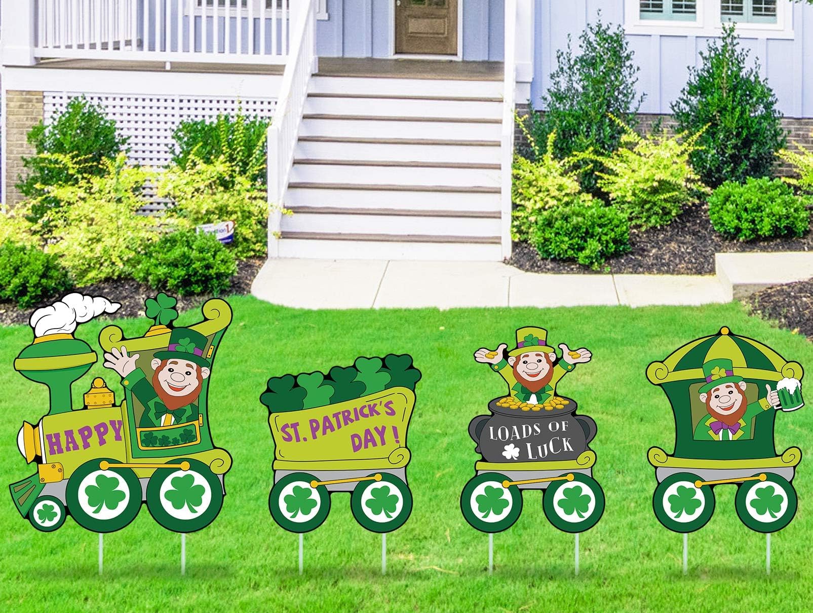 Amazon.com : St Patricks Day Yard Signs - 4 Pcs Train Yard Decorations ...