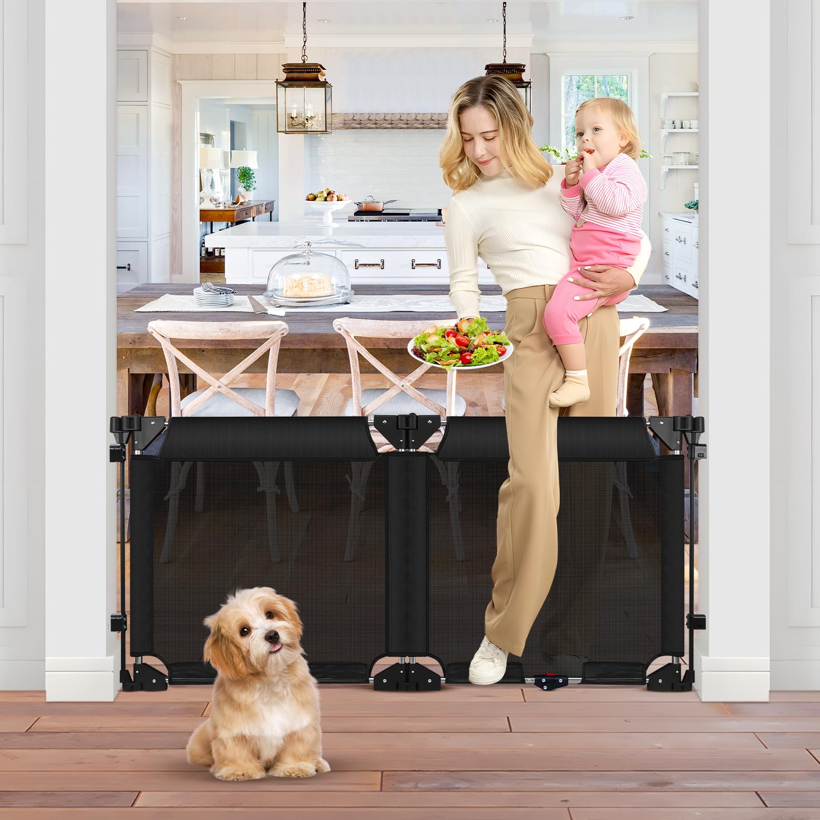Snapklik.com : 27.5 Inch Tall Folding Dog Gates For Doorways 27.5"-55 ...